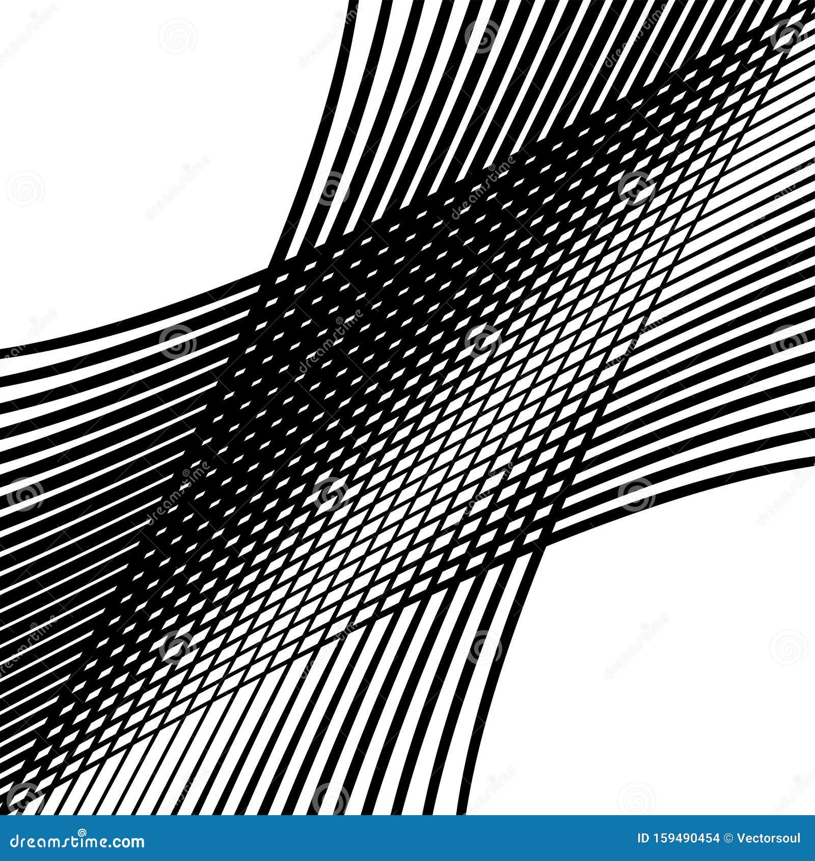 Stretch Grid, Mesh. Waving, Wavy Intersect Lines. Interlock, Tangle ...