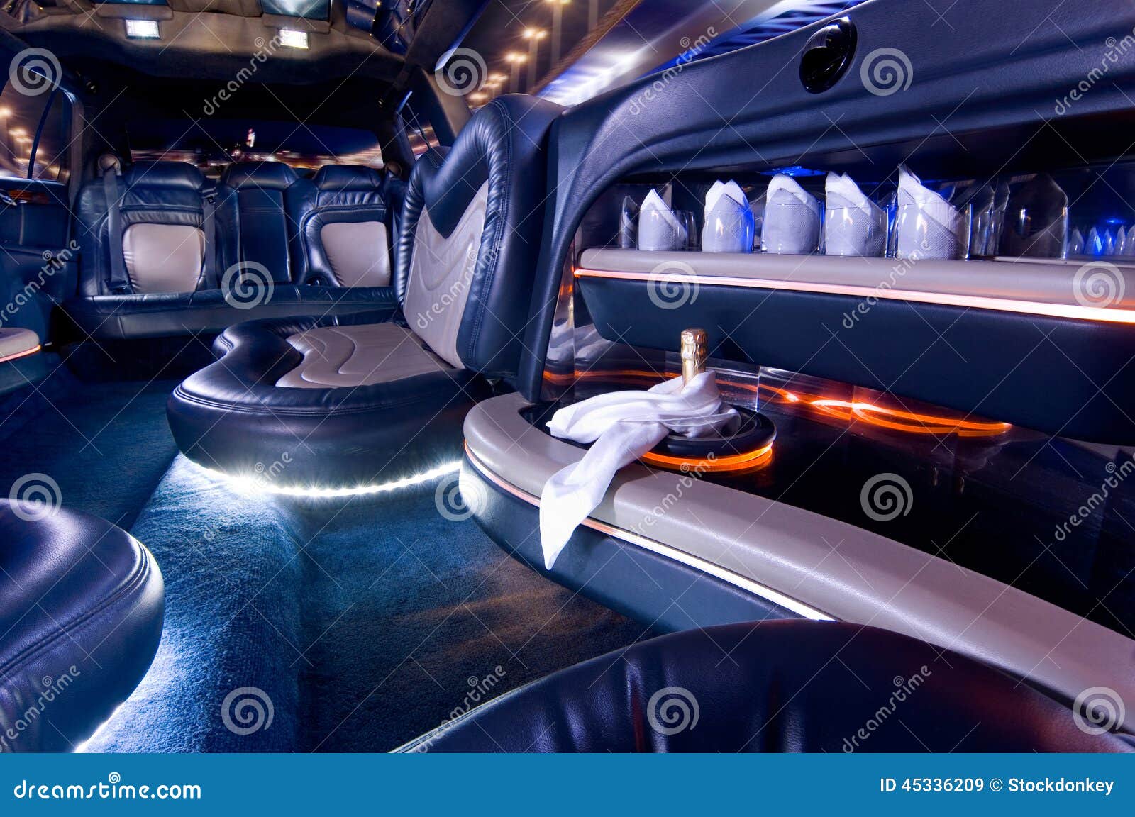 Stretch limousine stock image. Image of seat, sedan, equipment - 45336209