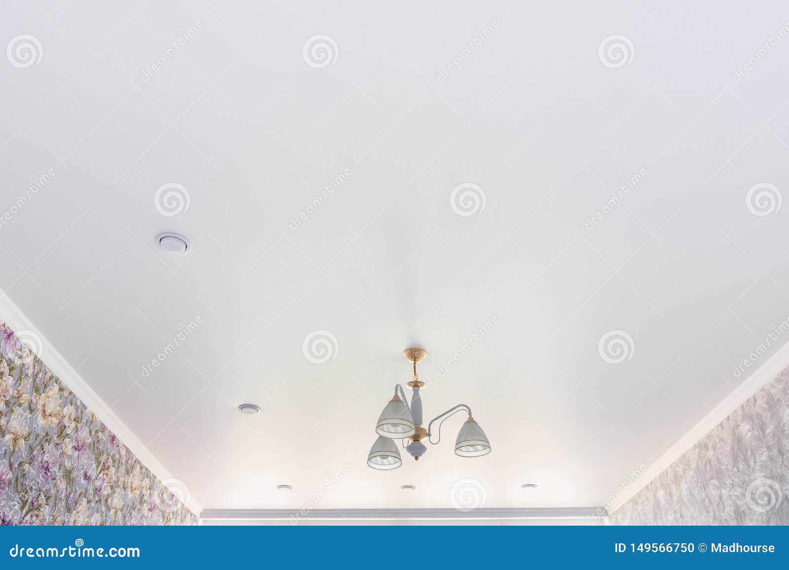 Stretch Matte Ceiling in the Room after Repair Stock Photo - Image of ...