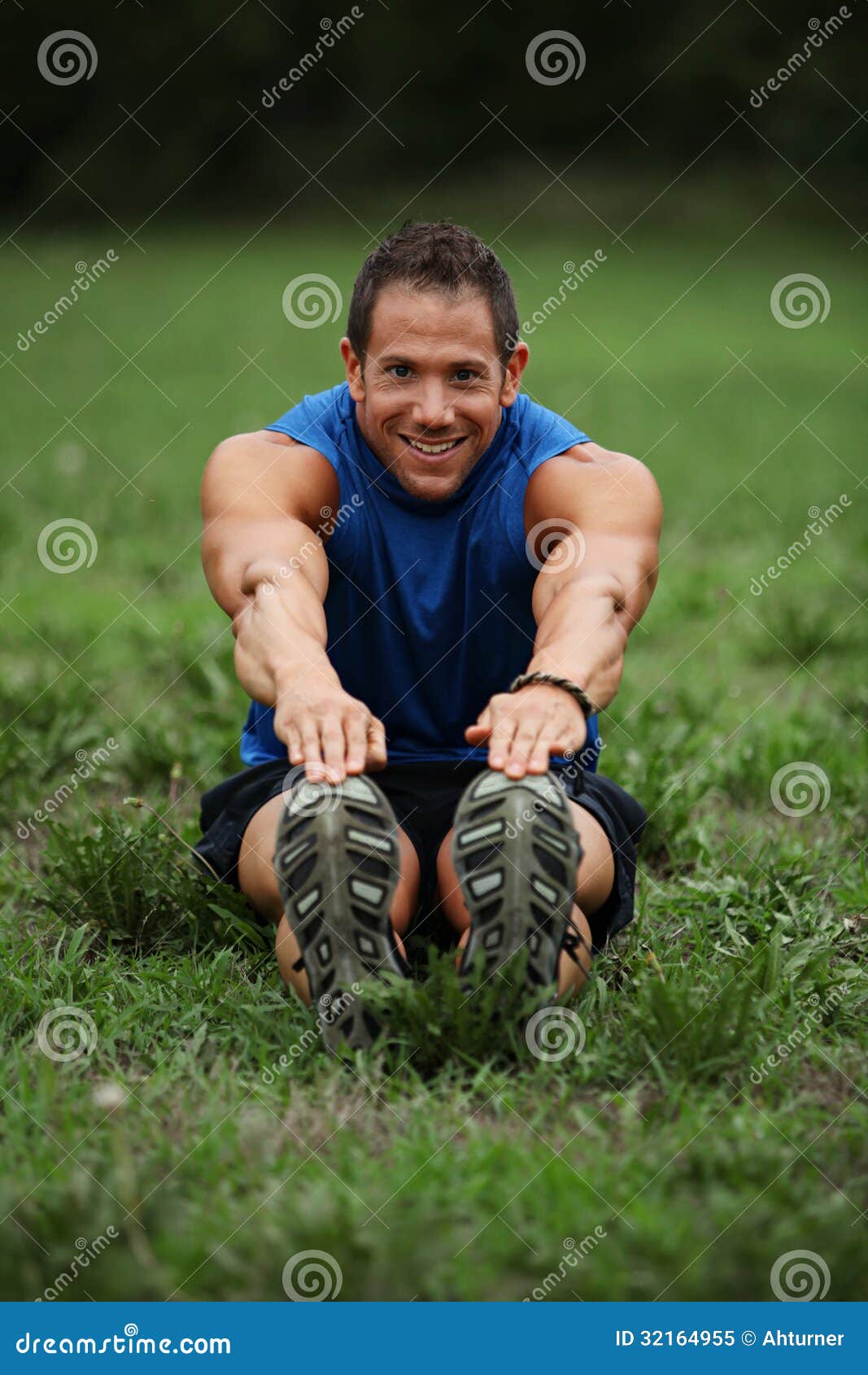 Stretch on the Playing Field Stock Image - Image of male, skill: 32164955