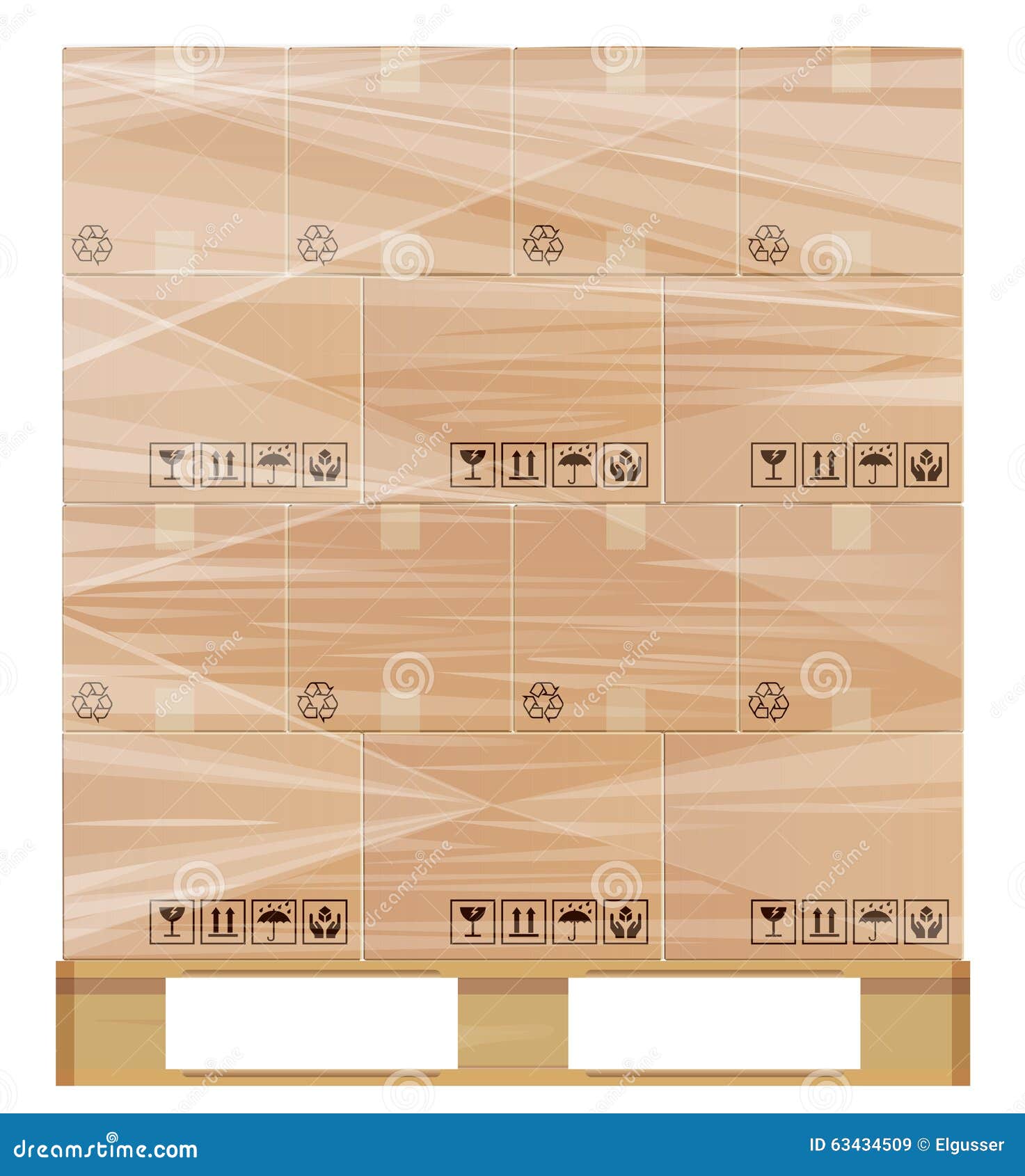 Stretch wrap pallet stock vector. Illustration of object - 63434509