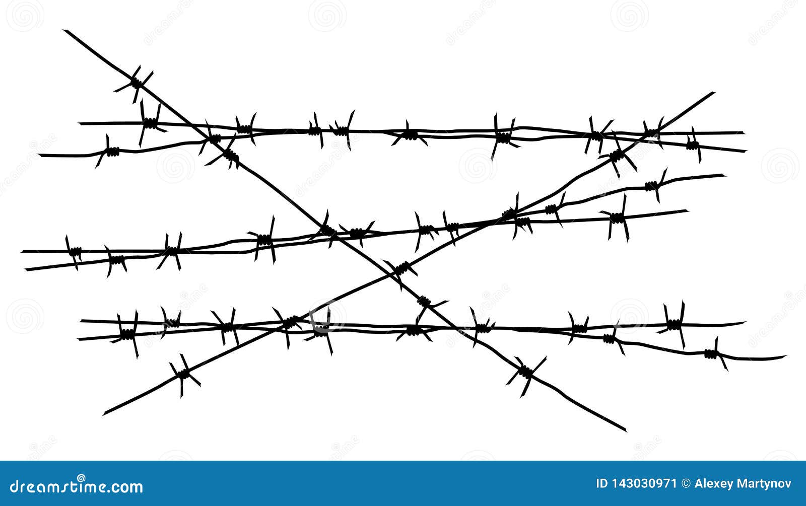 Stretched Barbed Wire Cartoon Vector | CartoonDealer.com #143030971