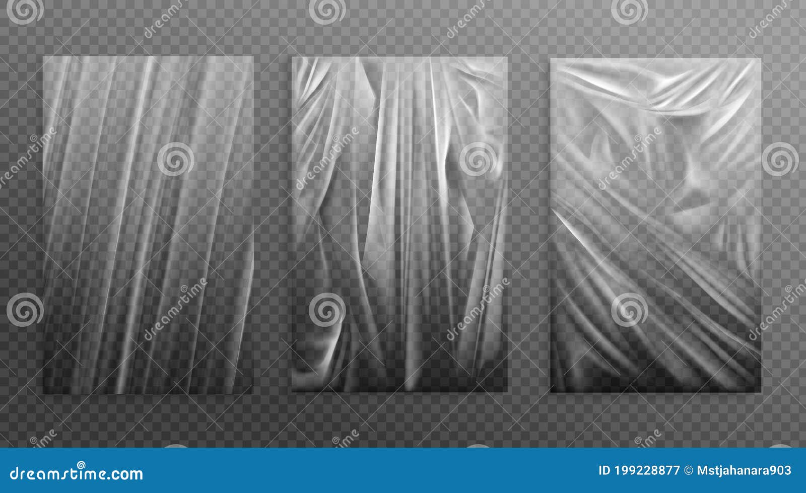 Stretched Cellophane Banner Crumpl Folded Texture Stock Vector ...