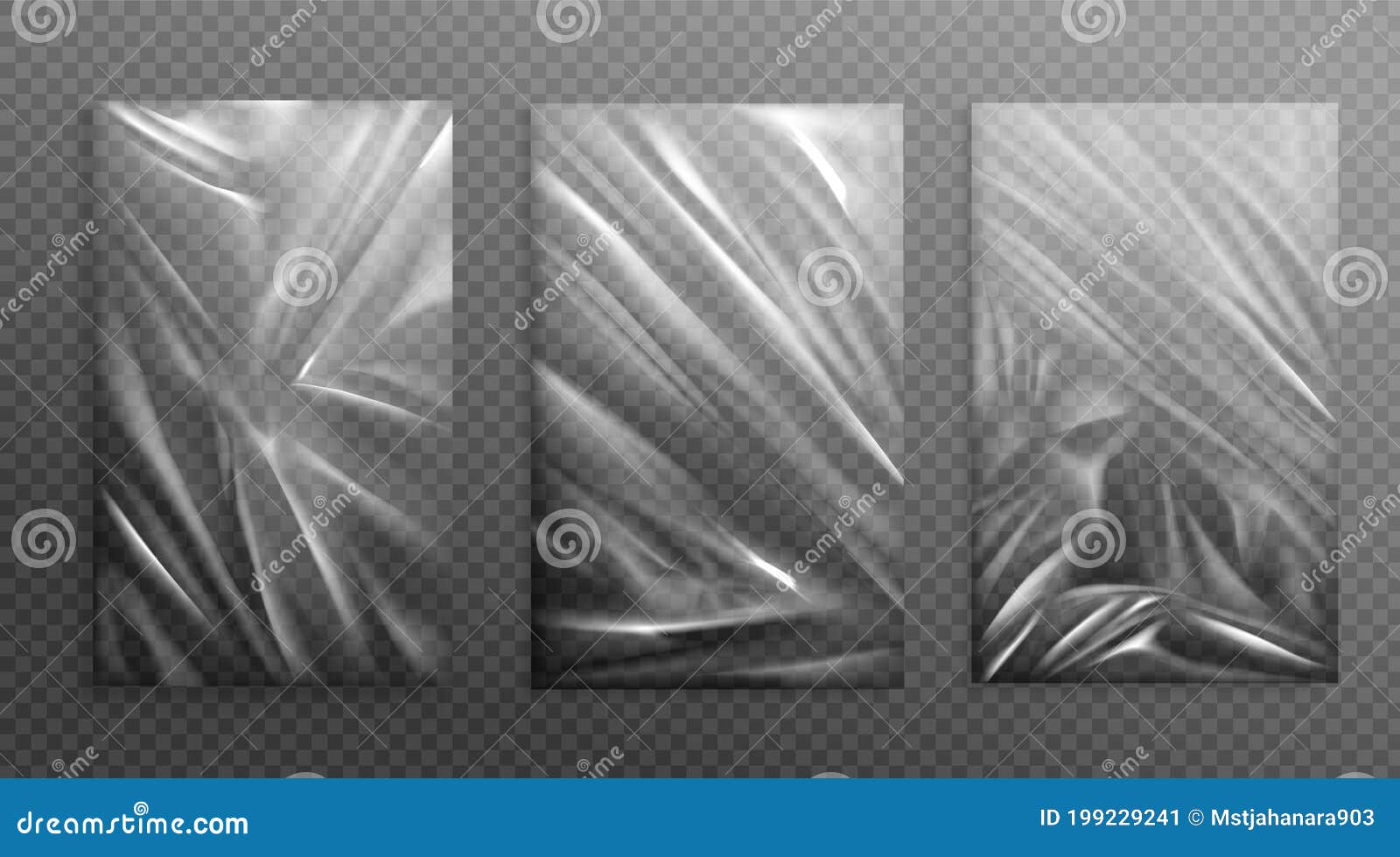 Stretched Cellophane Banner Crumpl Folded Texture Stock Vector ...