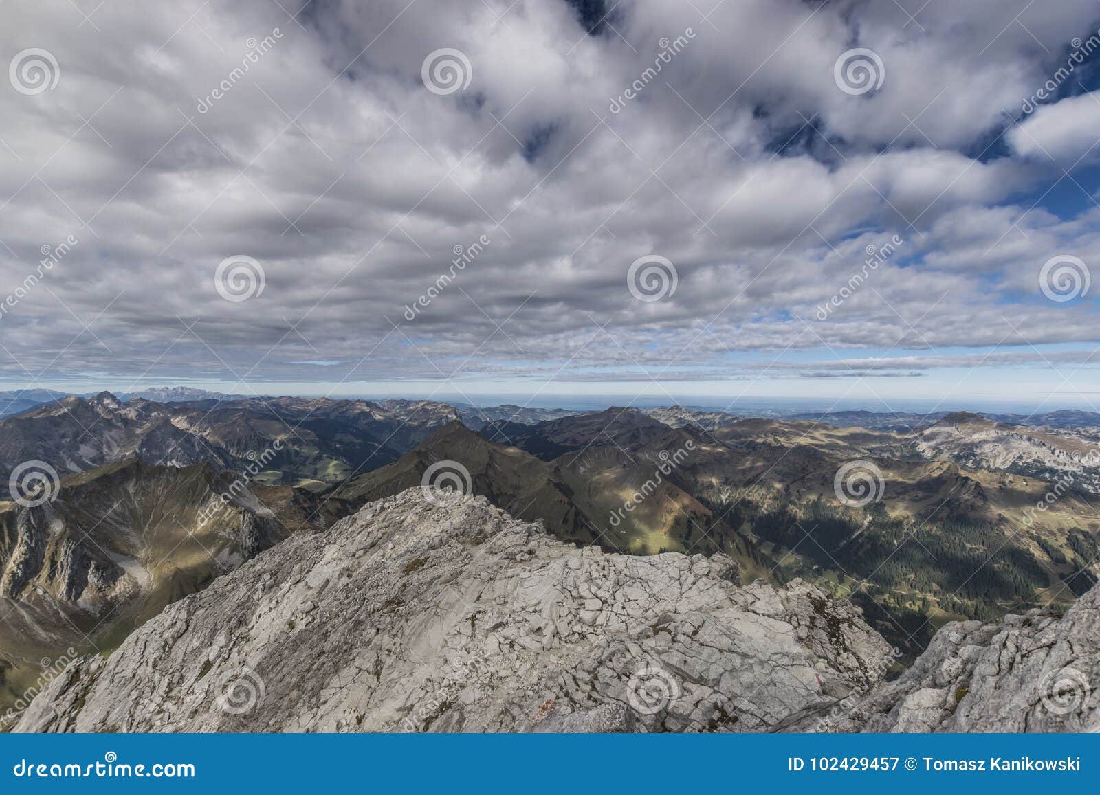 Stretched Clouds Over the Alps Stock Image - Image of reflecting, hike ...
