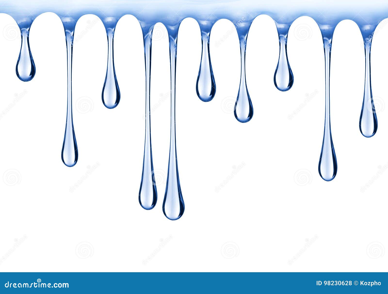 Stretched Drops Of Transparent Gel, Isolated On White Background Stock ...