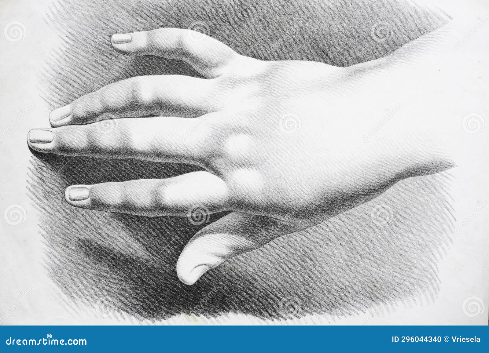 Stretched Hand Seen from Above, Study in Black and White Stock ...