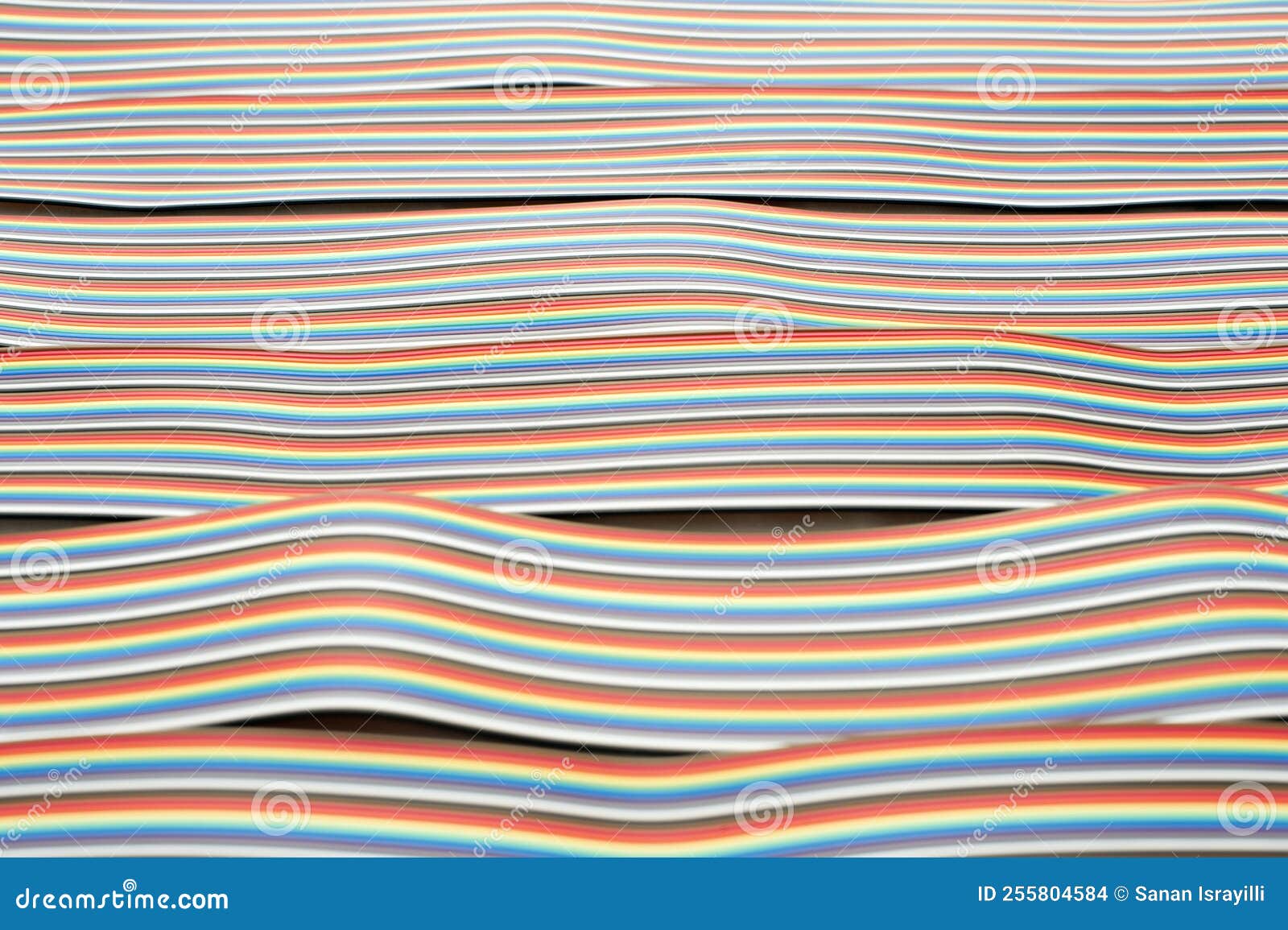 Stretched Out Computer Wire Ribbons Stock Photo - Image of side ...