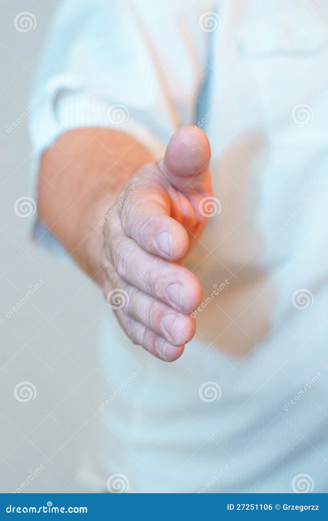 Stretched Out His Hand in Greeting Stock Photo - Image of transparent ...