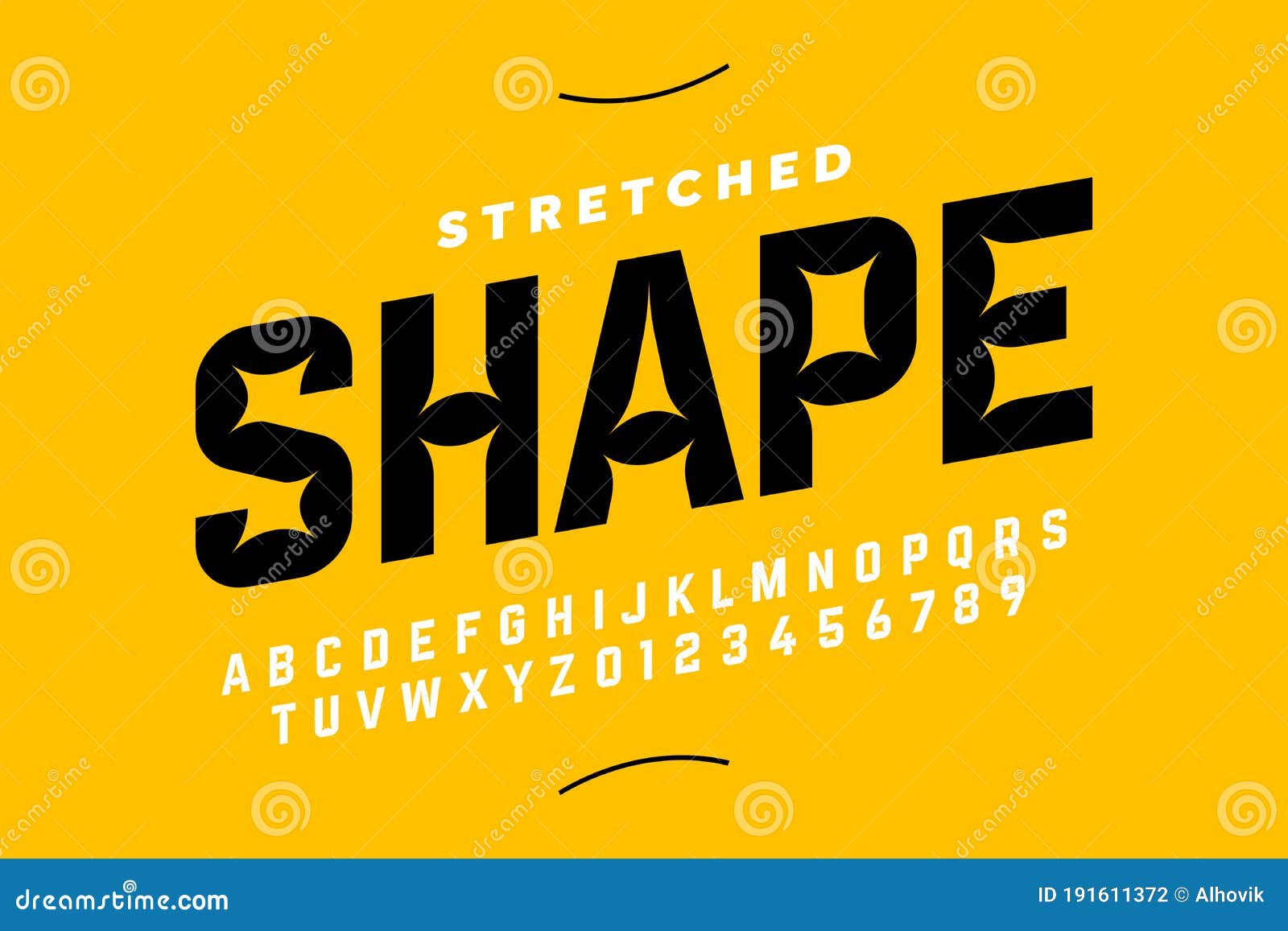 Stretched style font stock vector. Illustration of extended - 191611372