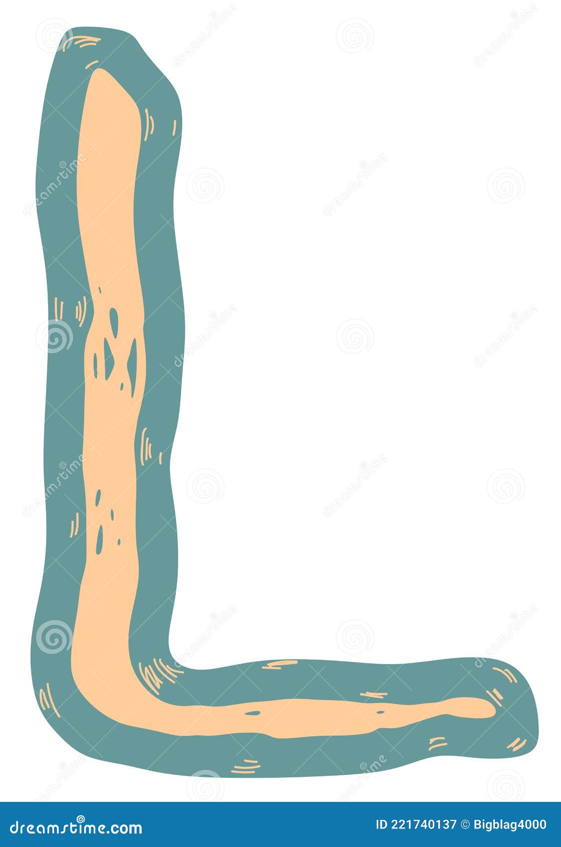 Stretched Vector Letter.Art Font. Stock Vector - Illustration of ...