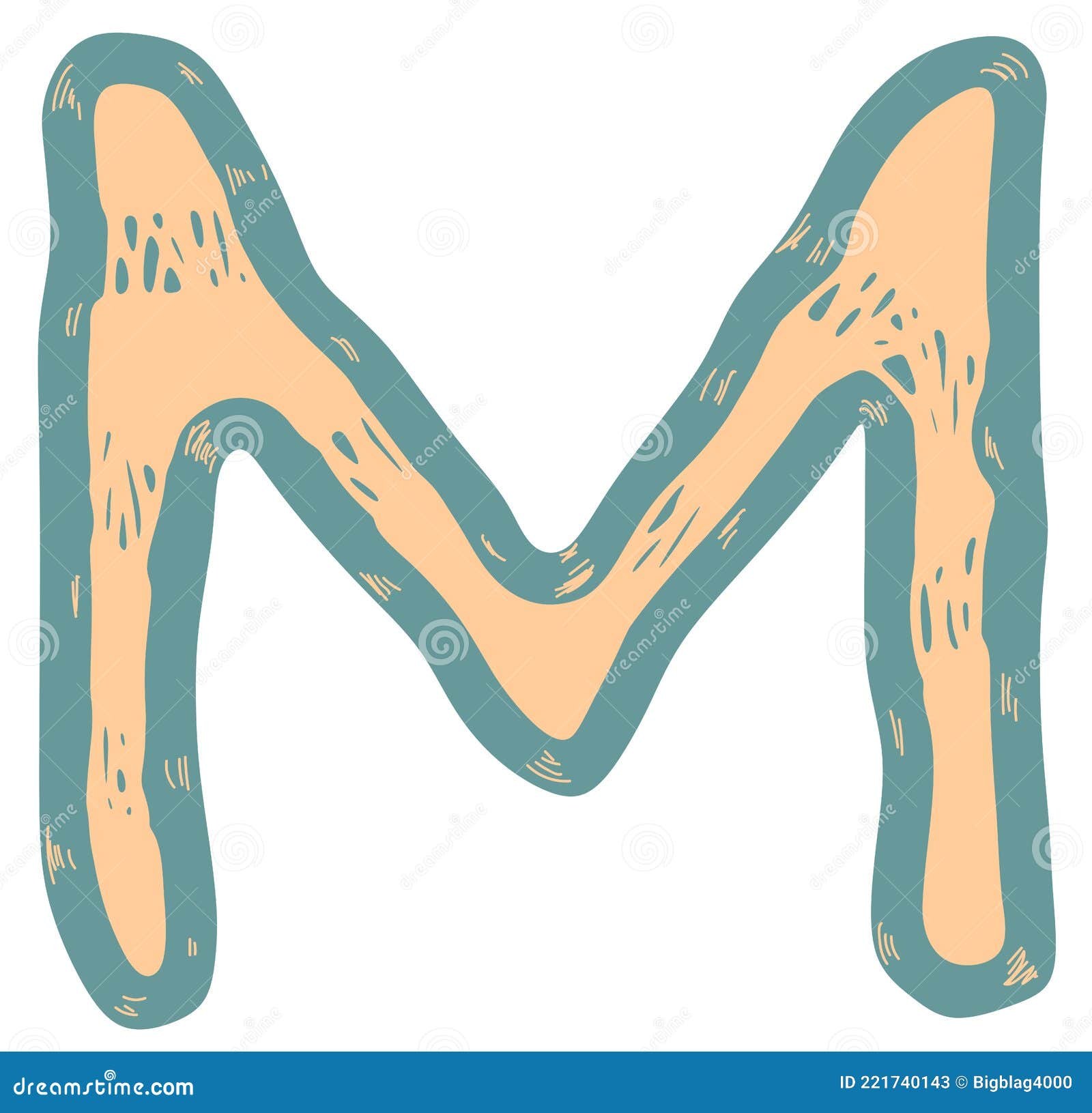 Stretched Vector Letter.Art Font. Stock Vector - Illustration of design ...