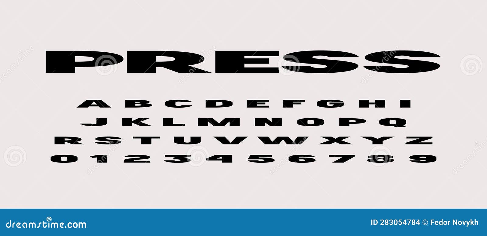 Stretched Warped Sans Serif Font for Your Design Stock Vector ...