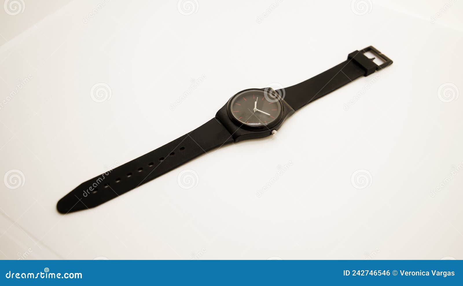 Stretched Wrist Watch on White Background Stock Photo - Image of indoor ...
