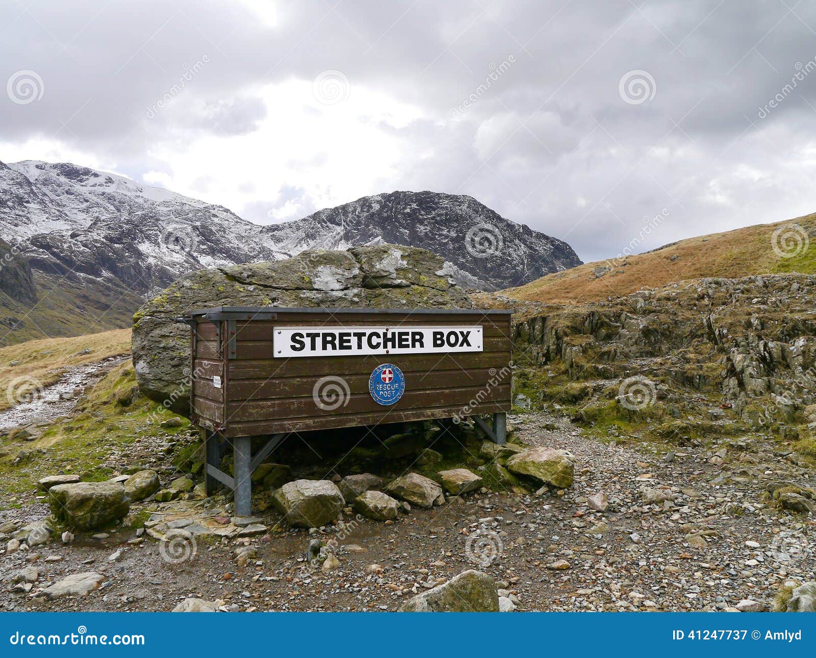Stretcher Box For Mountain Rescue, Lake District Royalty-Free Stock ...