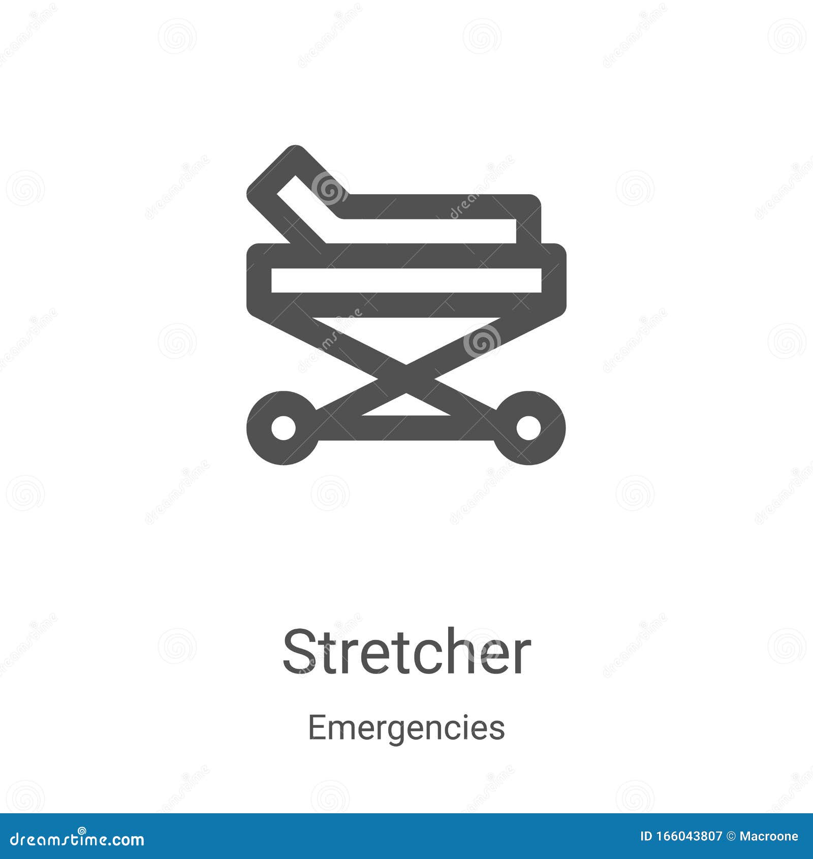 Stretcher Icon Vector from Emergencies Collection. Thin Line Stretcher ...