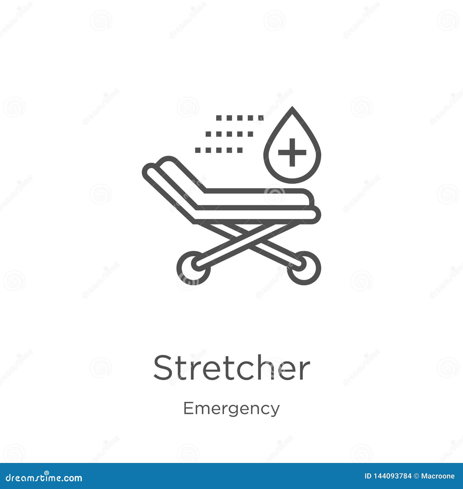 Stretcher Icon Vector from Emergency Collection. Thin Line Stretcher ...