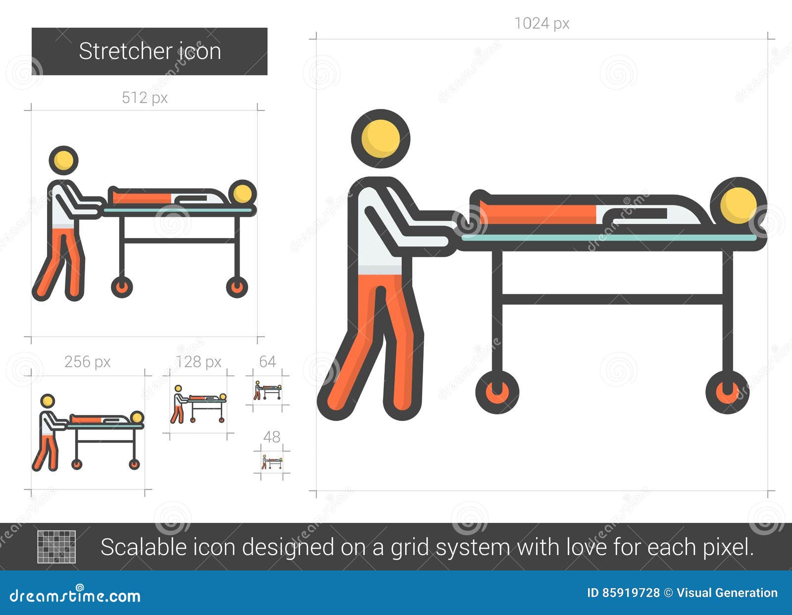 Stretcher line icon. stock vector. Illustration of medical - 85919728 Stretcher line icon. stock vector. Illustration of medical - 85919728