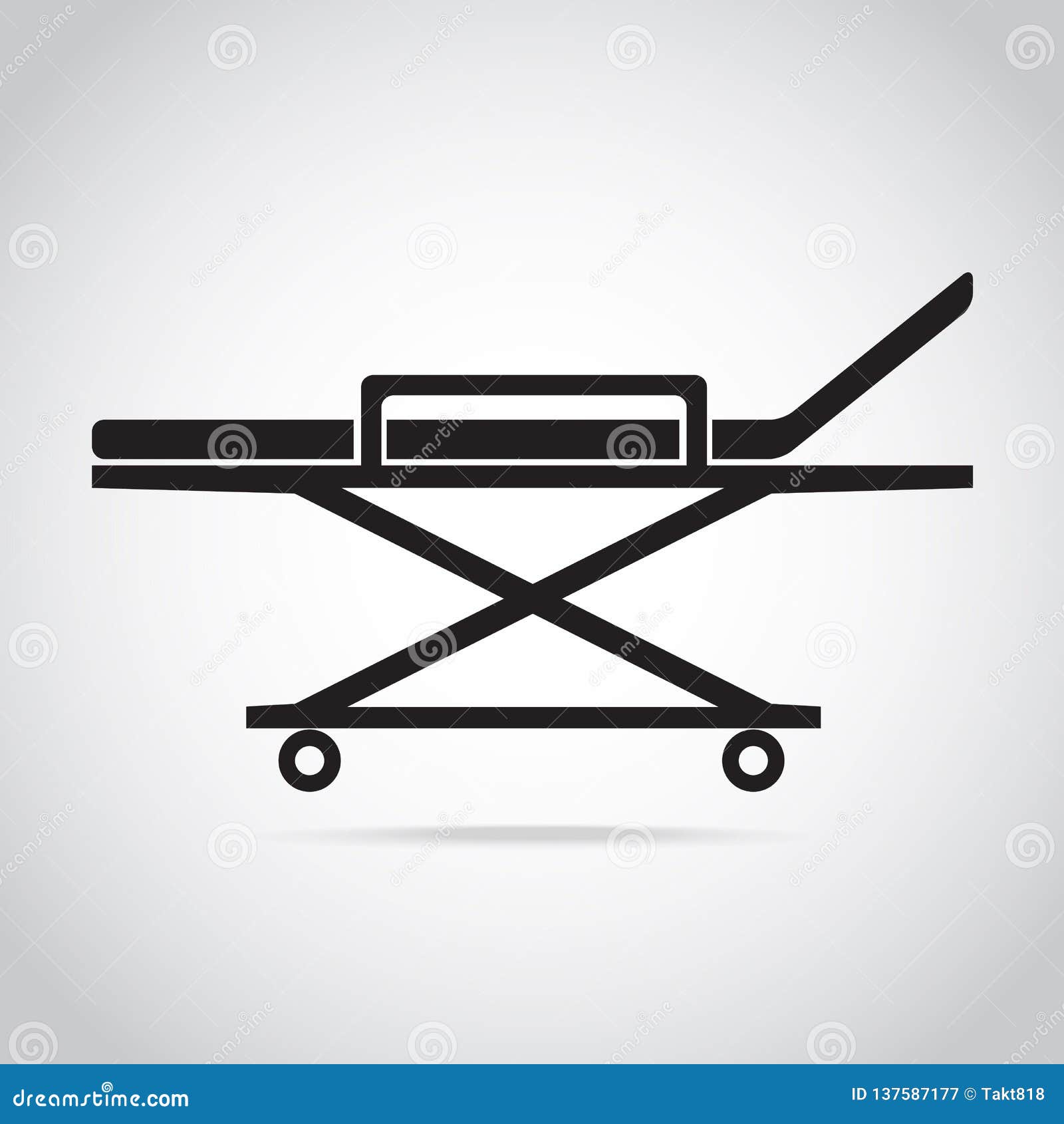 Stretcher medical icon stock vector. Illustration of support - 137587177