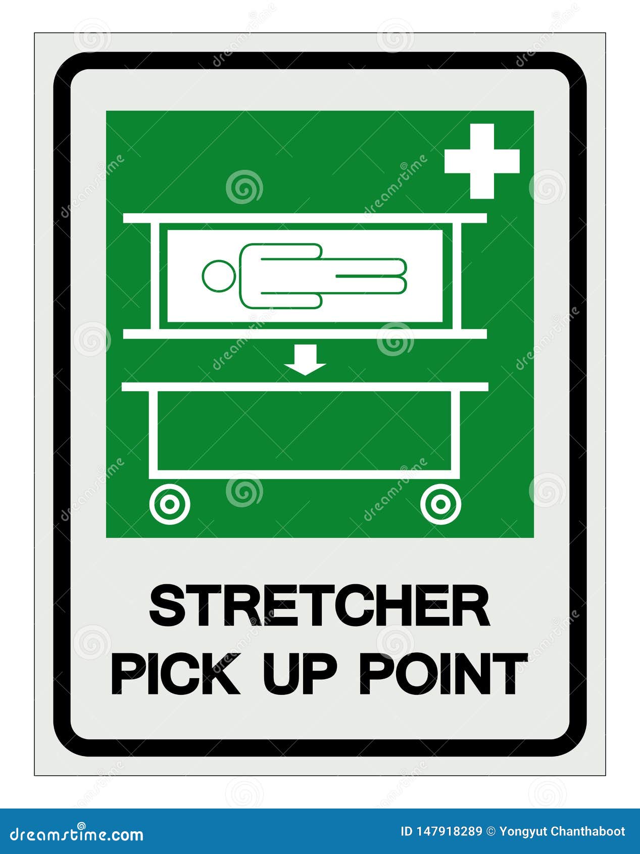 Stretcher Pick Up Point Symbol Sign, Vector Illustration, Isolate on ...