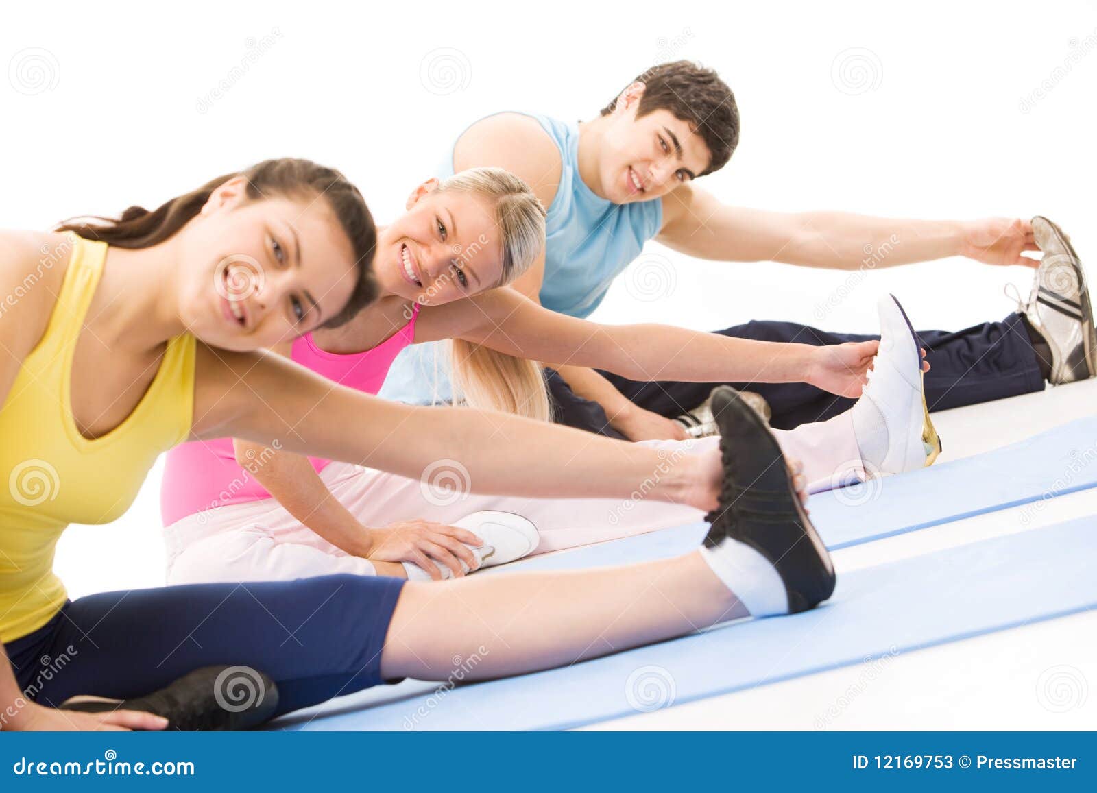 Stretching stock image. Image of female, male, attractive - 12169753
