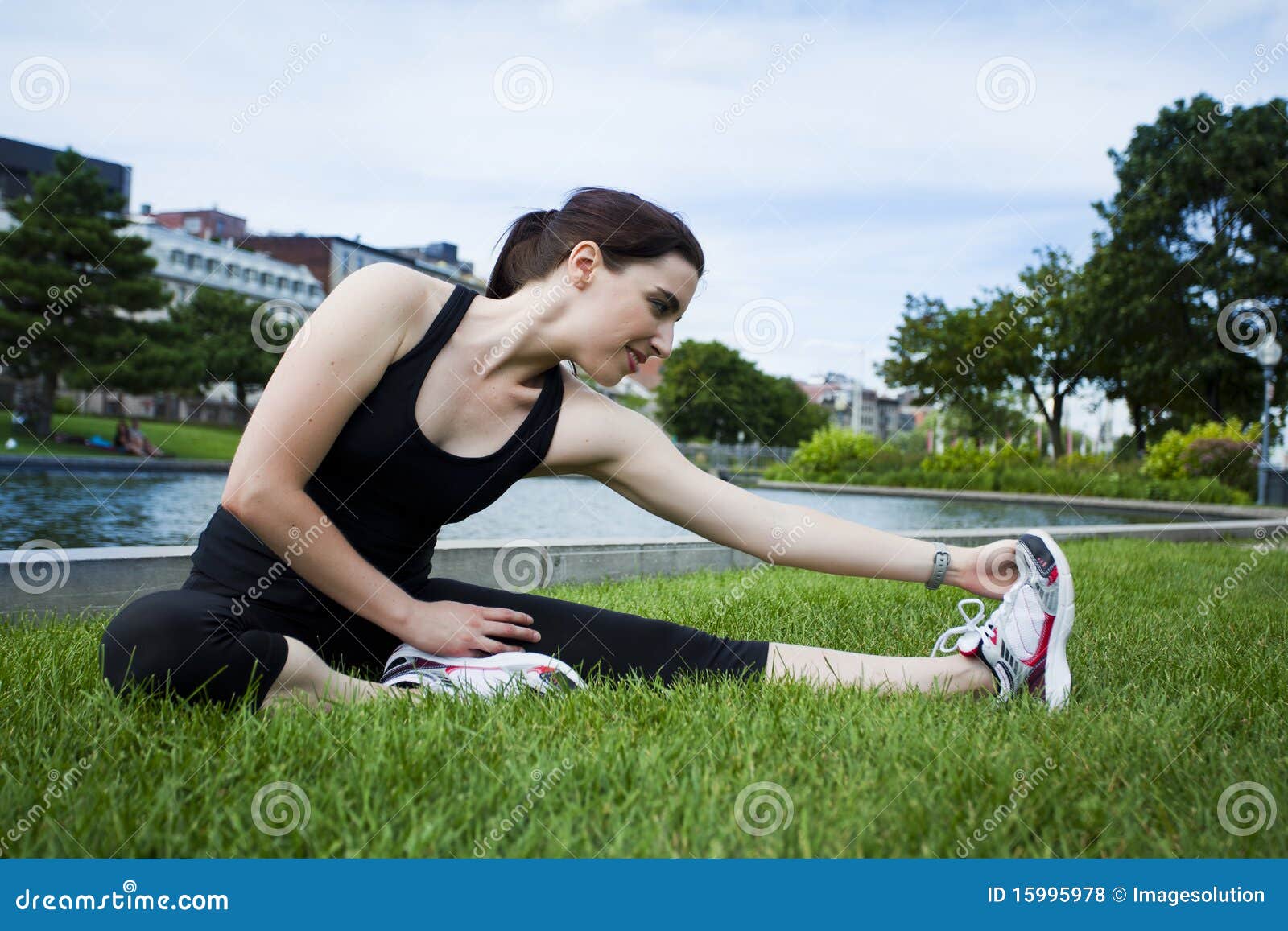 Stretching stock photo. Image of beauty, slim, park, healthy - 15995978