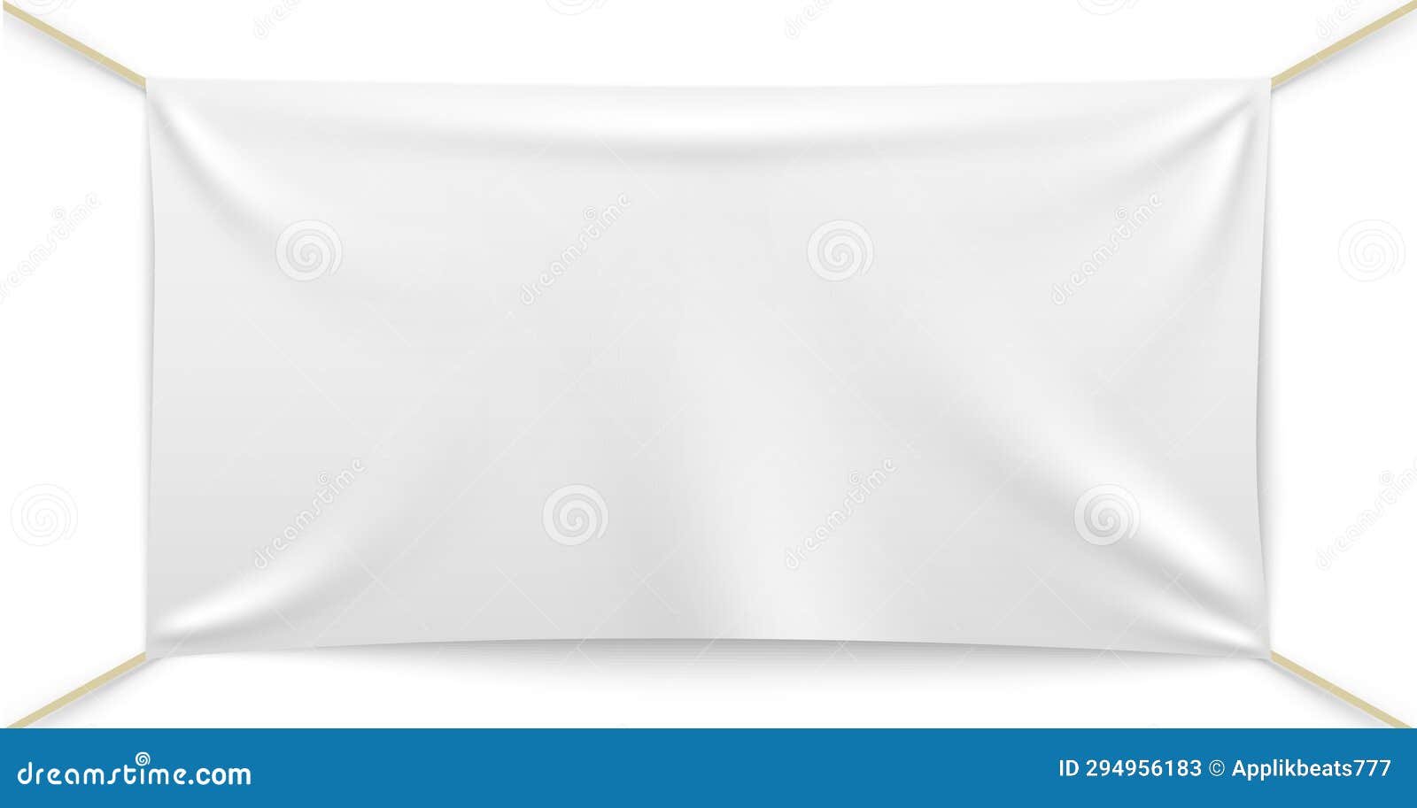 Stretching Advertising Display Banner. White Blank Fabric Rectangle ...
