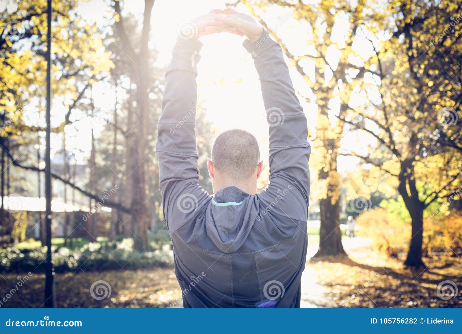 Stretching Arms before Exercise. Sporty Man. Stock Photo - Image of ...