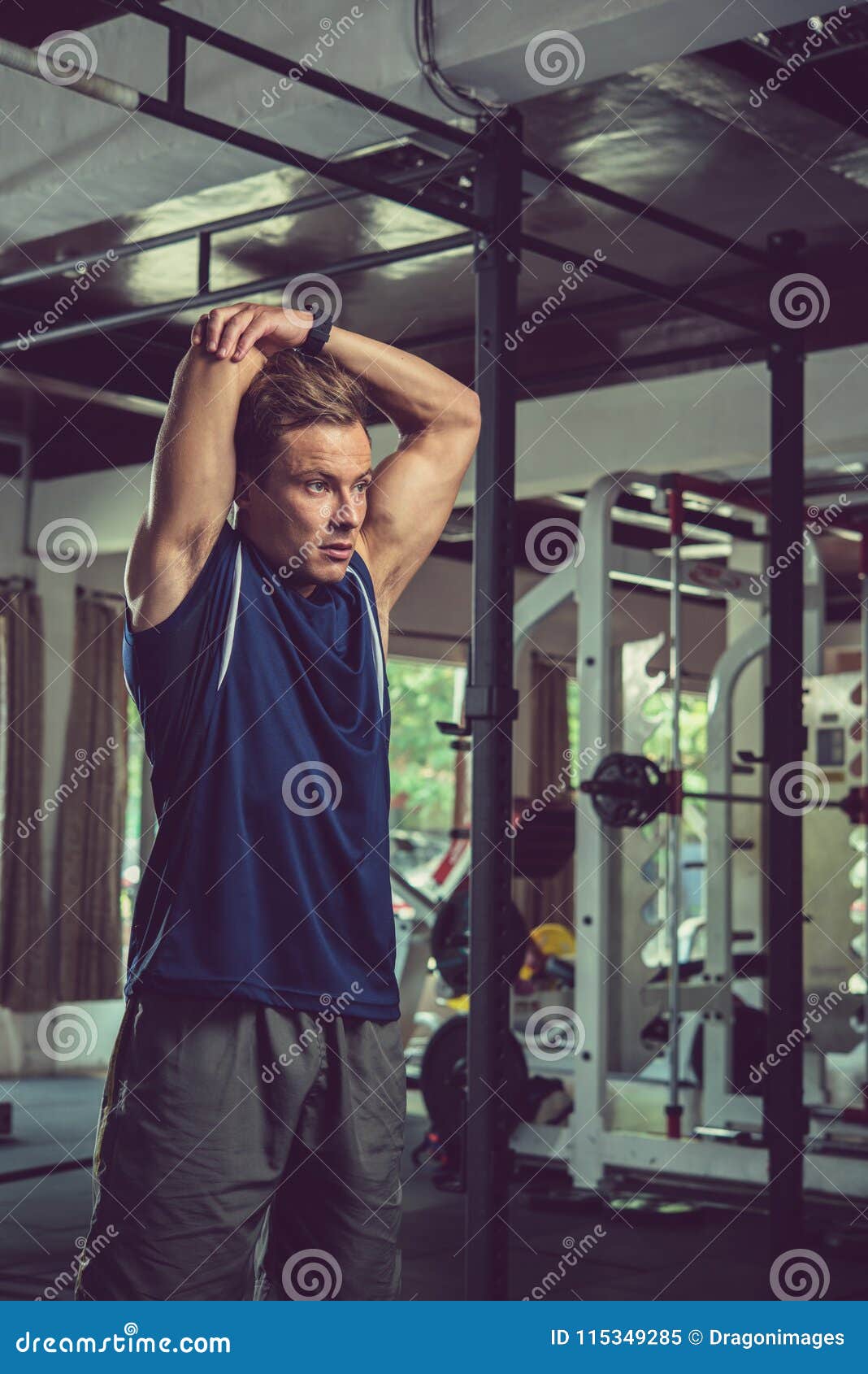 Stretching arms stock image. Image of workout, adult - 115349285
