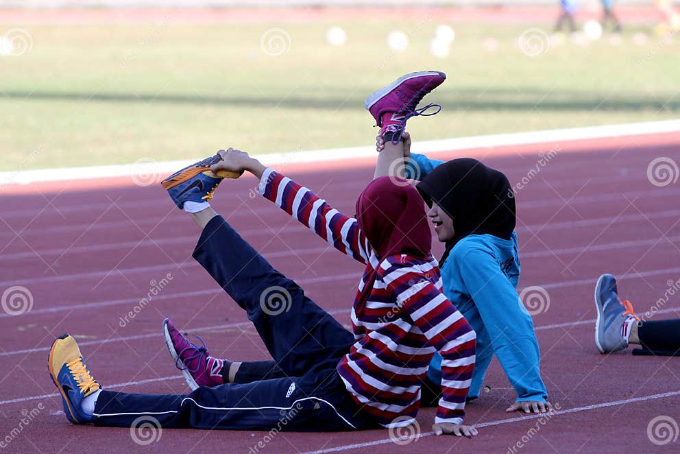 Stretching editorial stock photo. Image of solo, athletes - 55608573