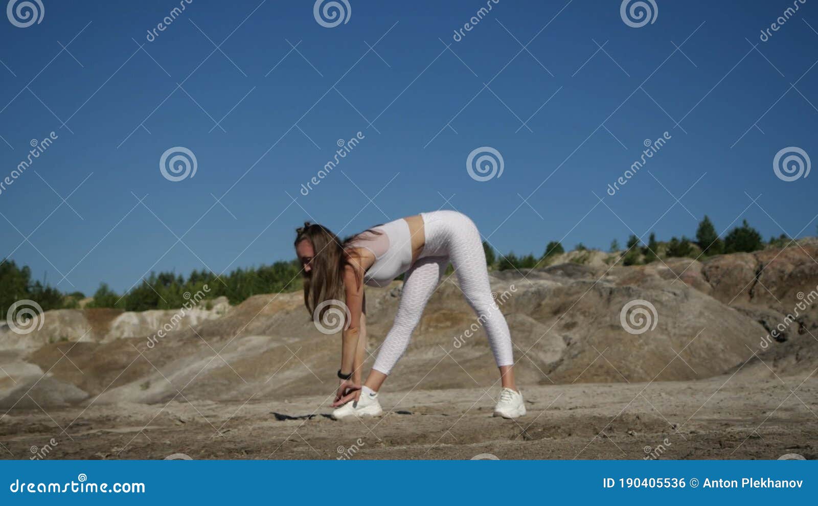 Stretching the Back of the Thigh before Training. Stock Footage - Video ...