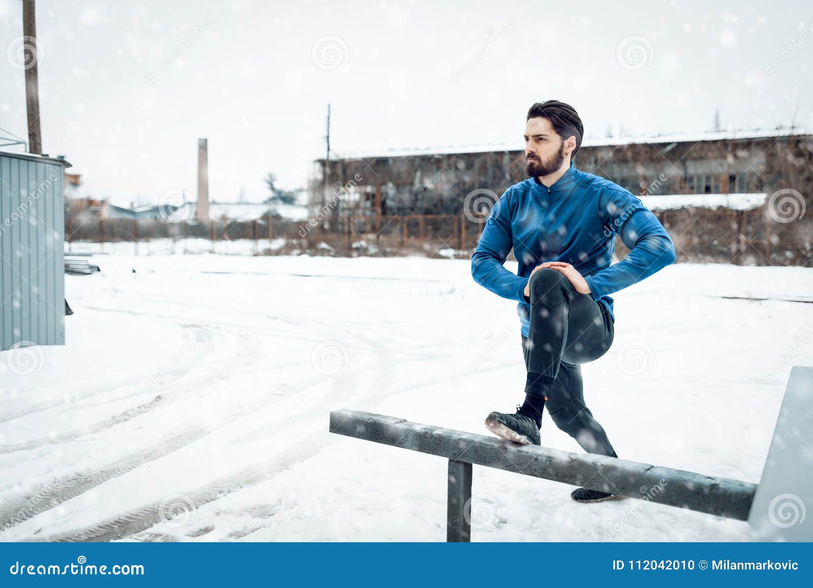 Stretching in Cold stock photo. Image of relaxing, healthy - 112042010