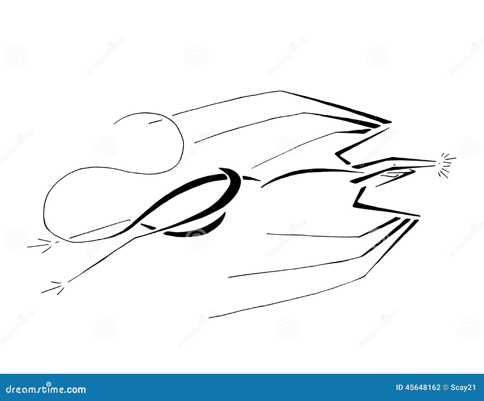 Stretching Dragon, Stylized Line Art Stock Illustration - Illustration ...