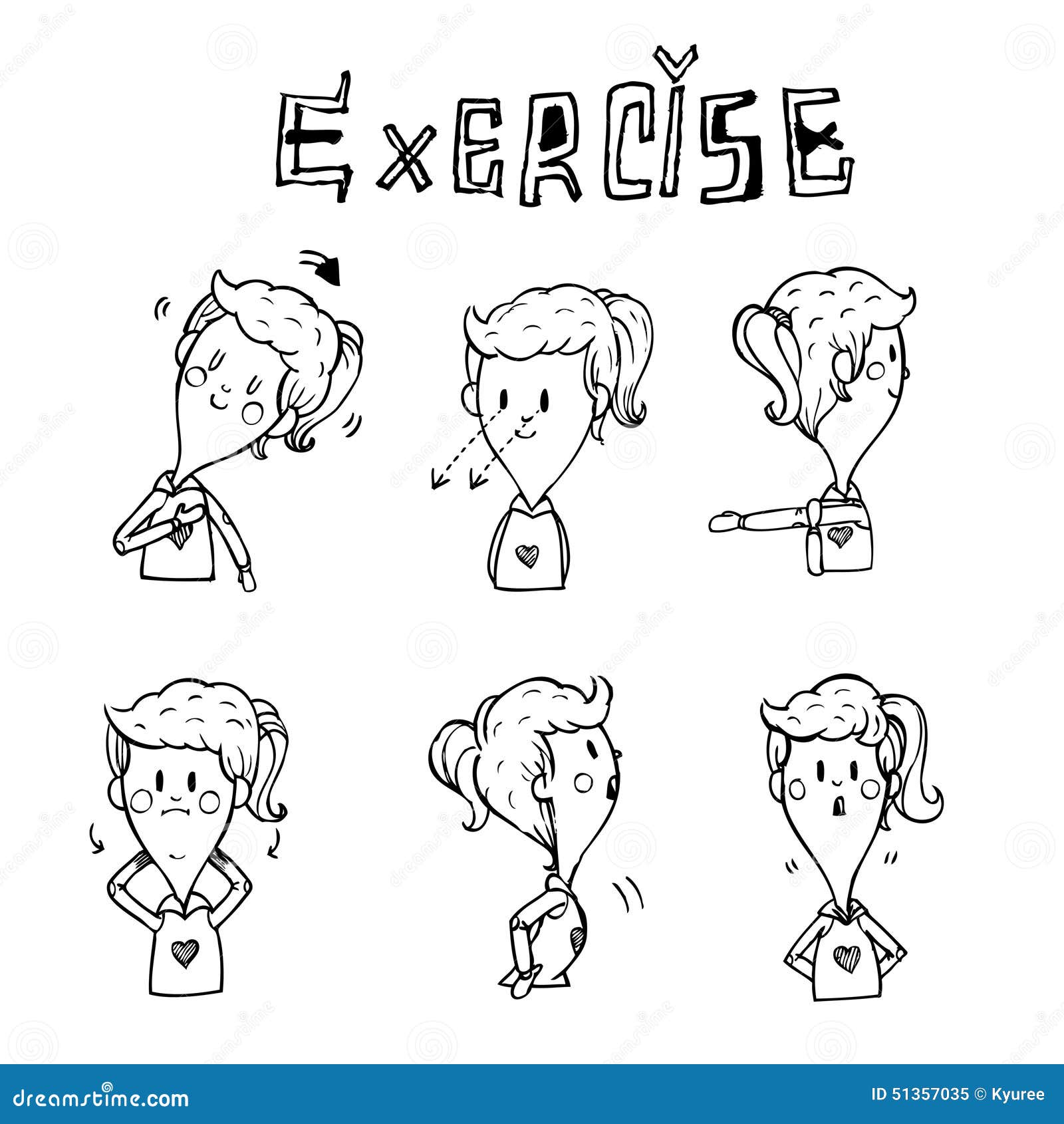 Stretching Exercises stock illustration. Illustration of stretch - 51357035