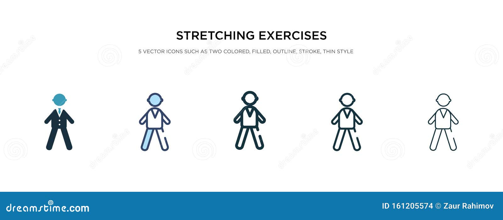 Stretching Exercises Icon in Different Style Vector Illustration. Two ...