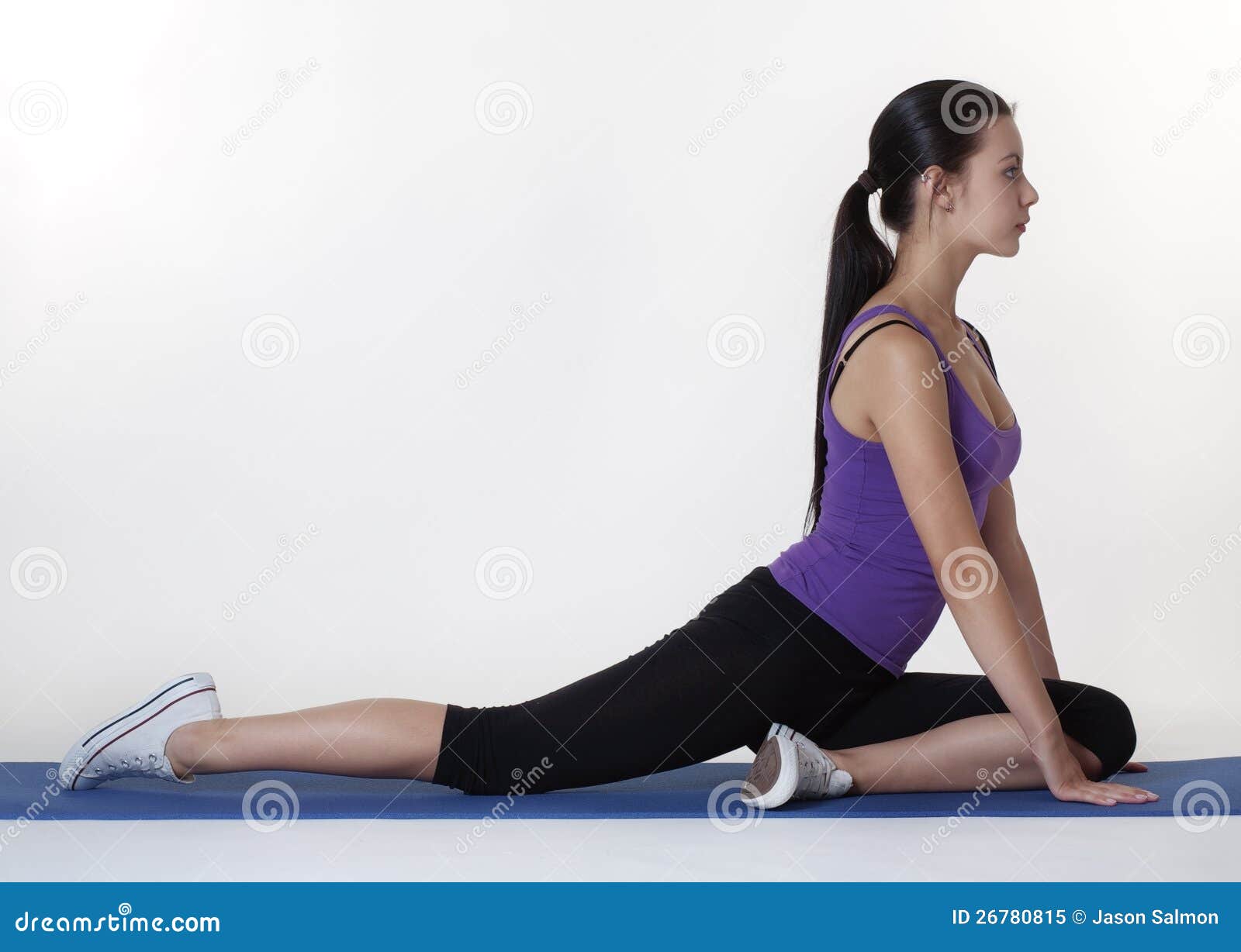 Stretching Exercises on a Mat Stock Image - Image of cheerful, healthy ...