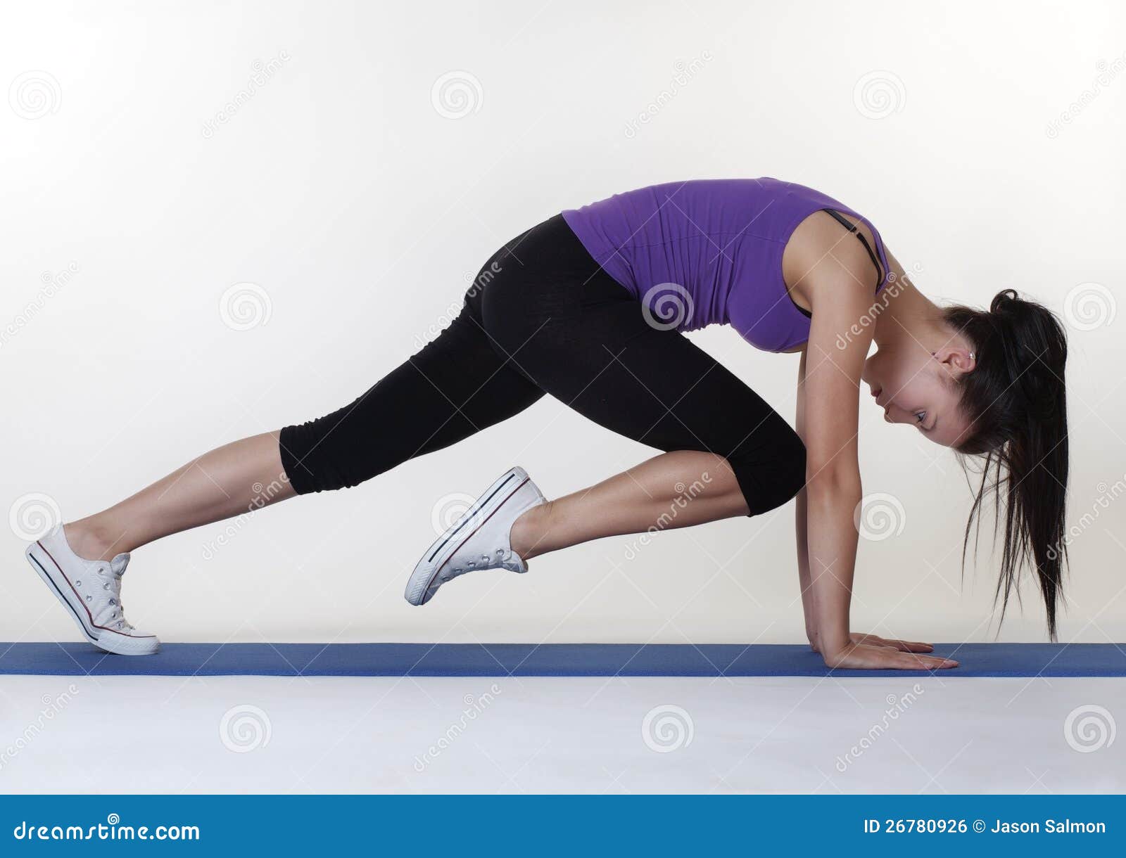 Stretching Exercises On A Mat Royalty-Free Stock Image | CartoonDealer ...