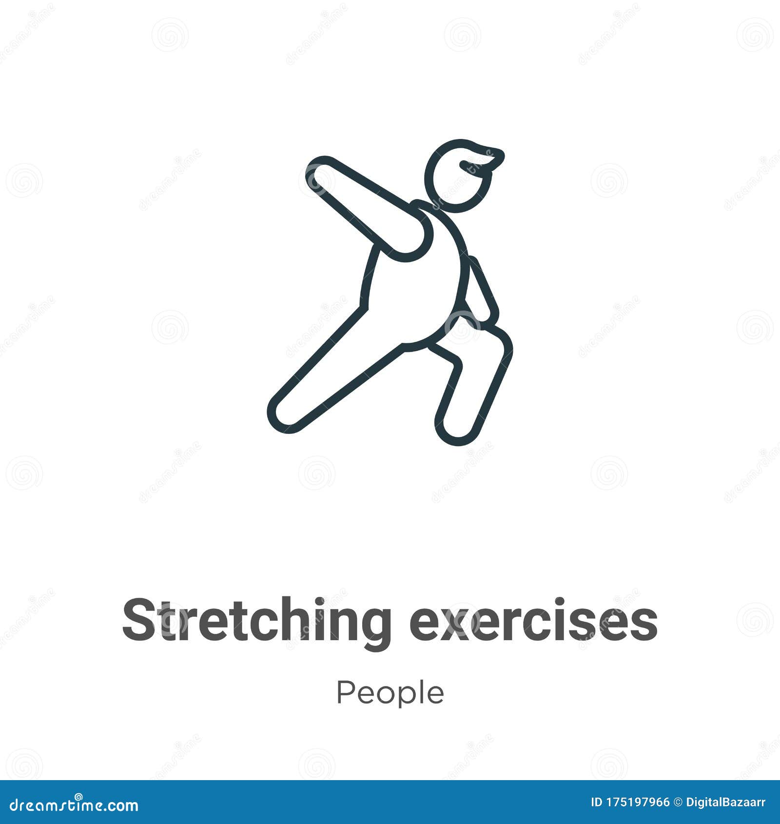 Stretching Exercises Outline Vector Icon. Thin Line Black Stretching ...