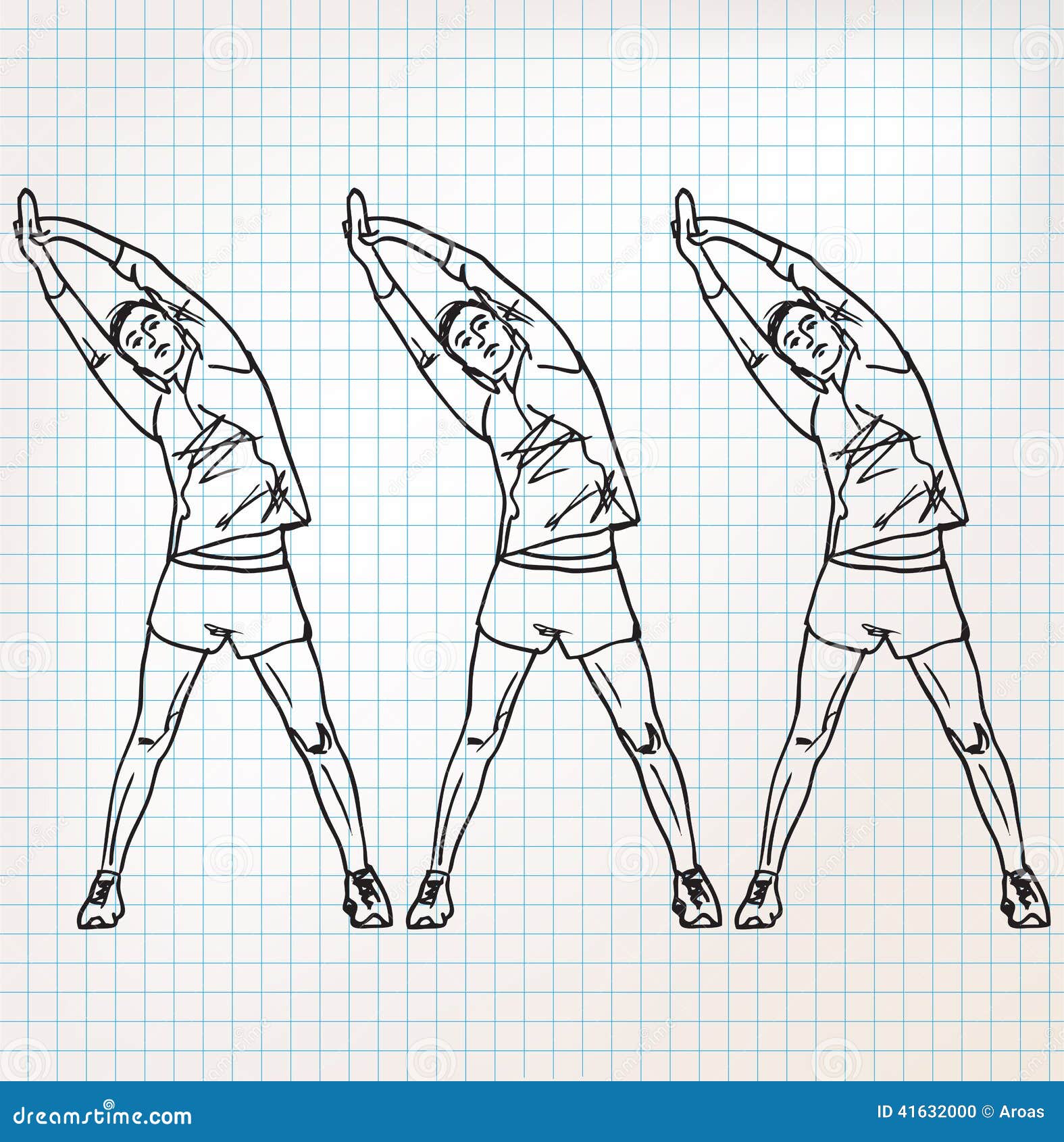 Stretching Exercises Sketch Illustration Stock Vector - Illustration of ...