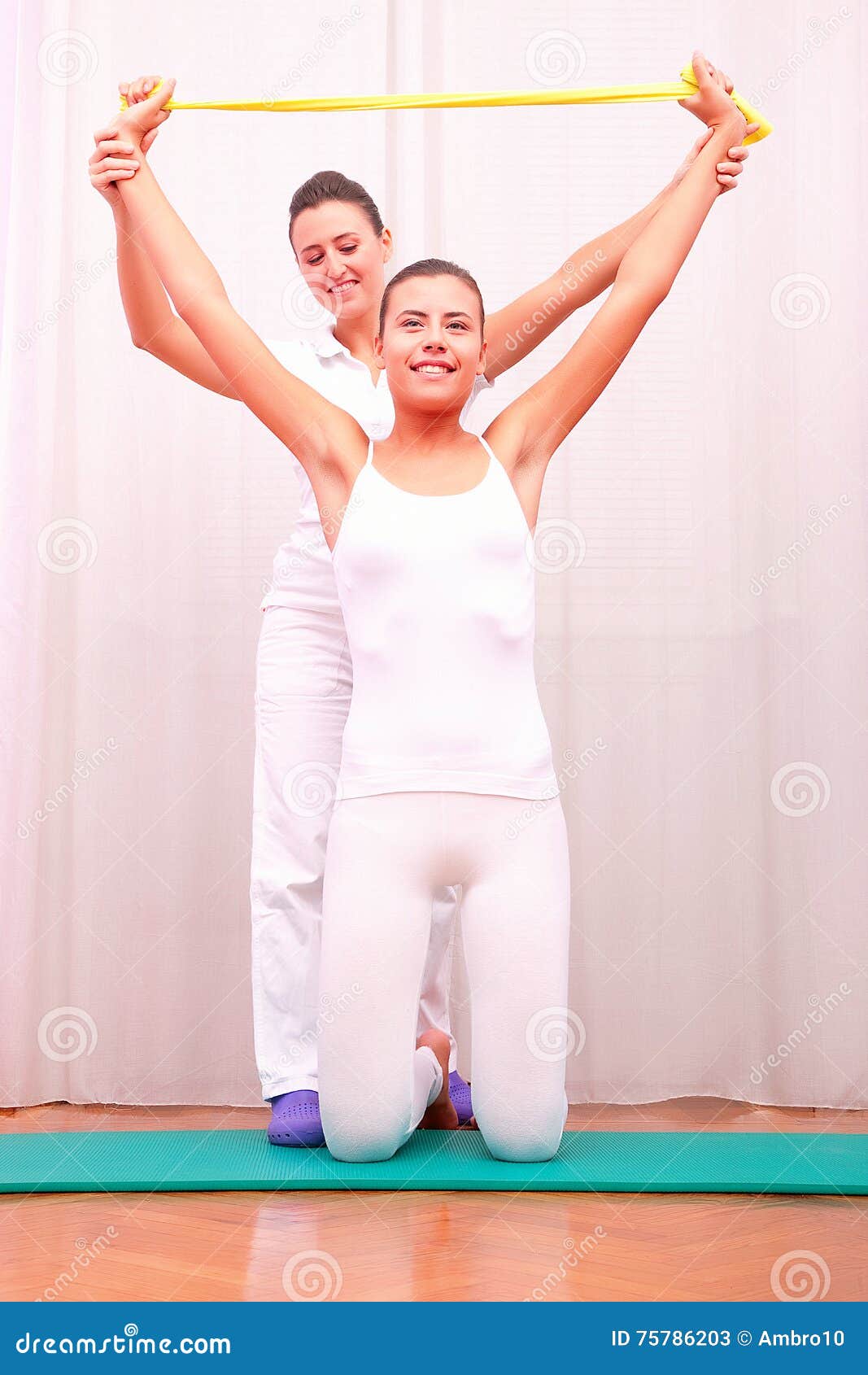 Stretching Exercises for Upper Limbs Stock Image - Image of training ...