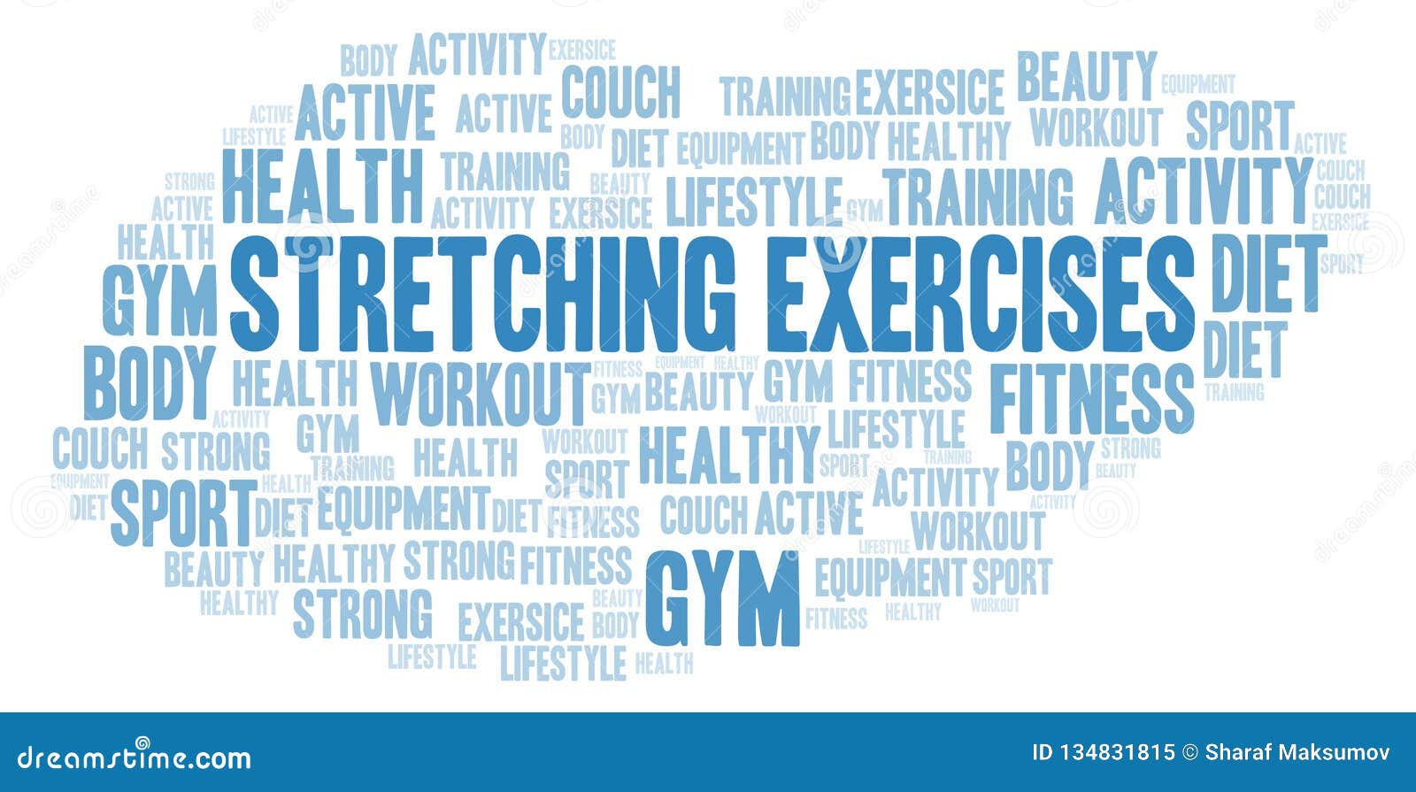 Stretching Exercises Word Cloud Stock Illustration - Illustration of ...