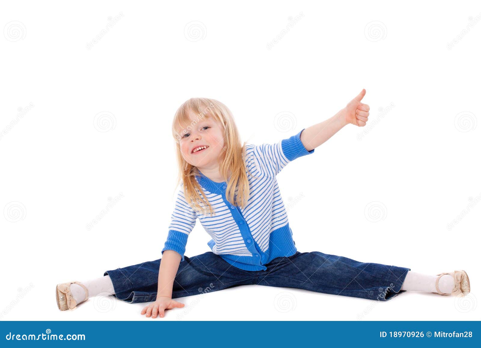 Stretching Girl Show Ok Sign Stock Photo - Image of exercise, looking ...