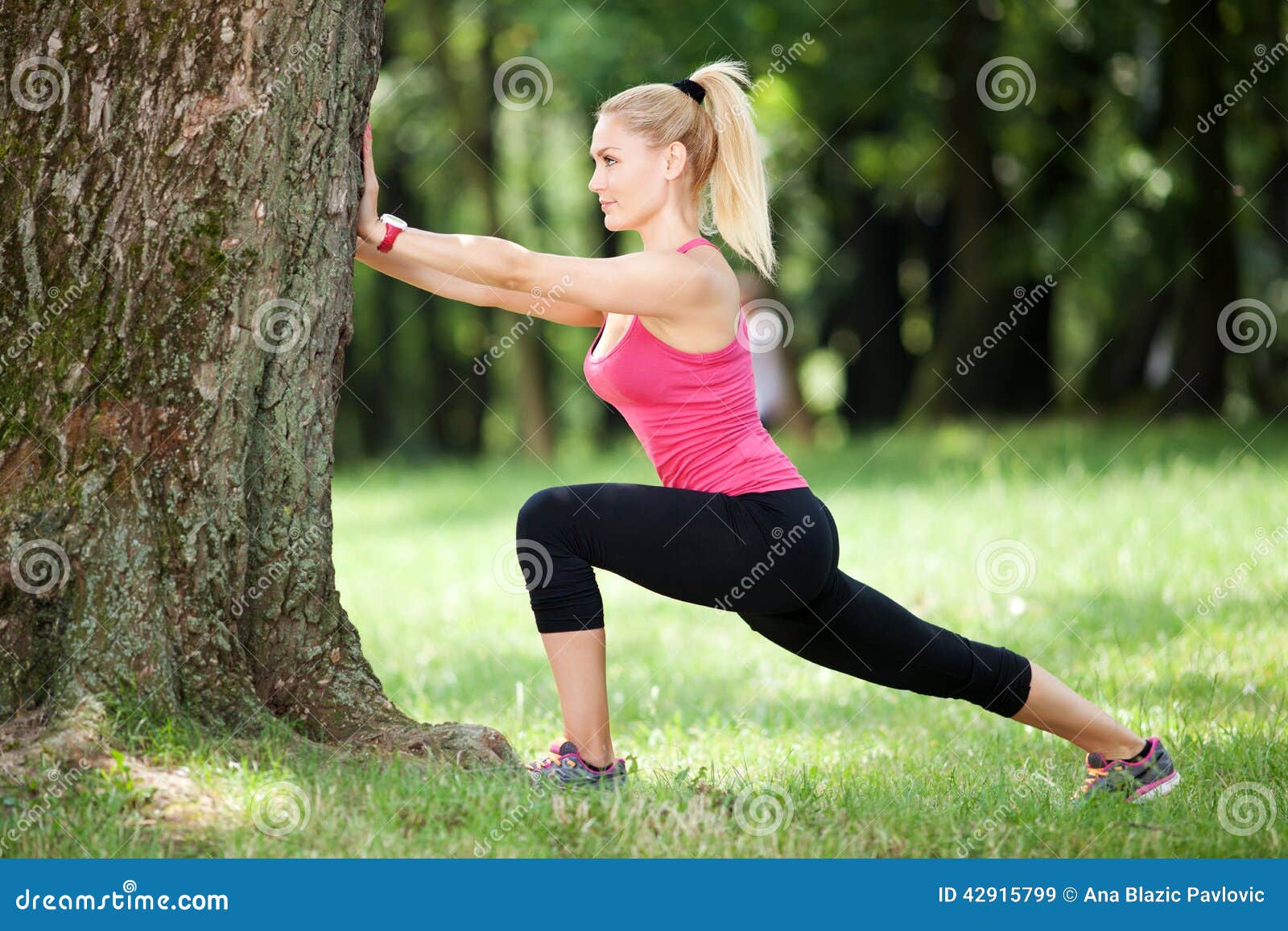 Stretching outdoors stock image. Image of practice, people - 42915799