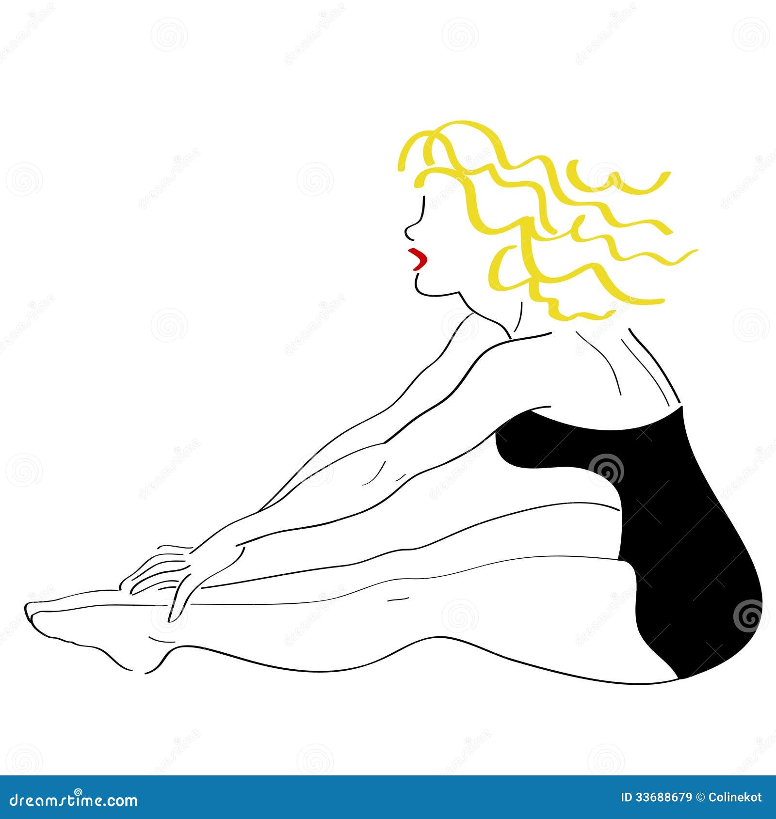Stretching woman stock vector. Illustration of girl, doodle - 33688679
