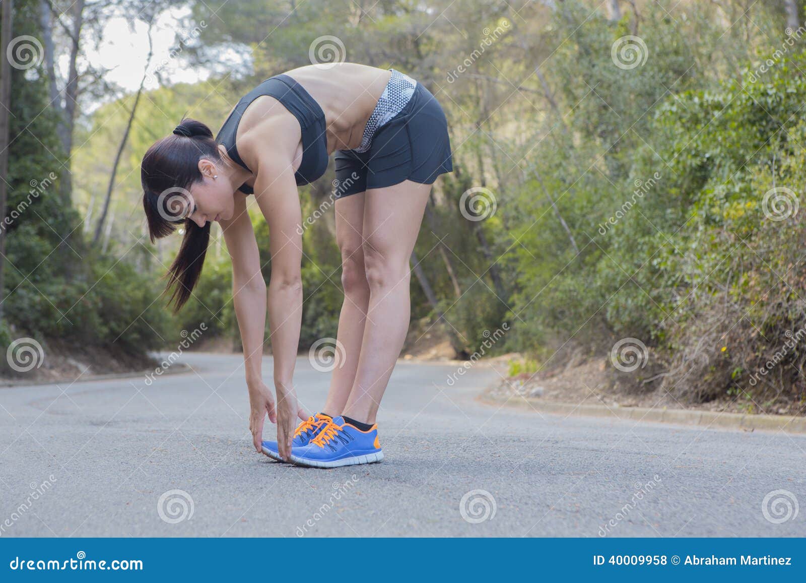 Stretching before Workout stock photo. Image of road - 40009958