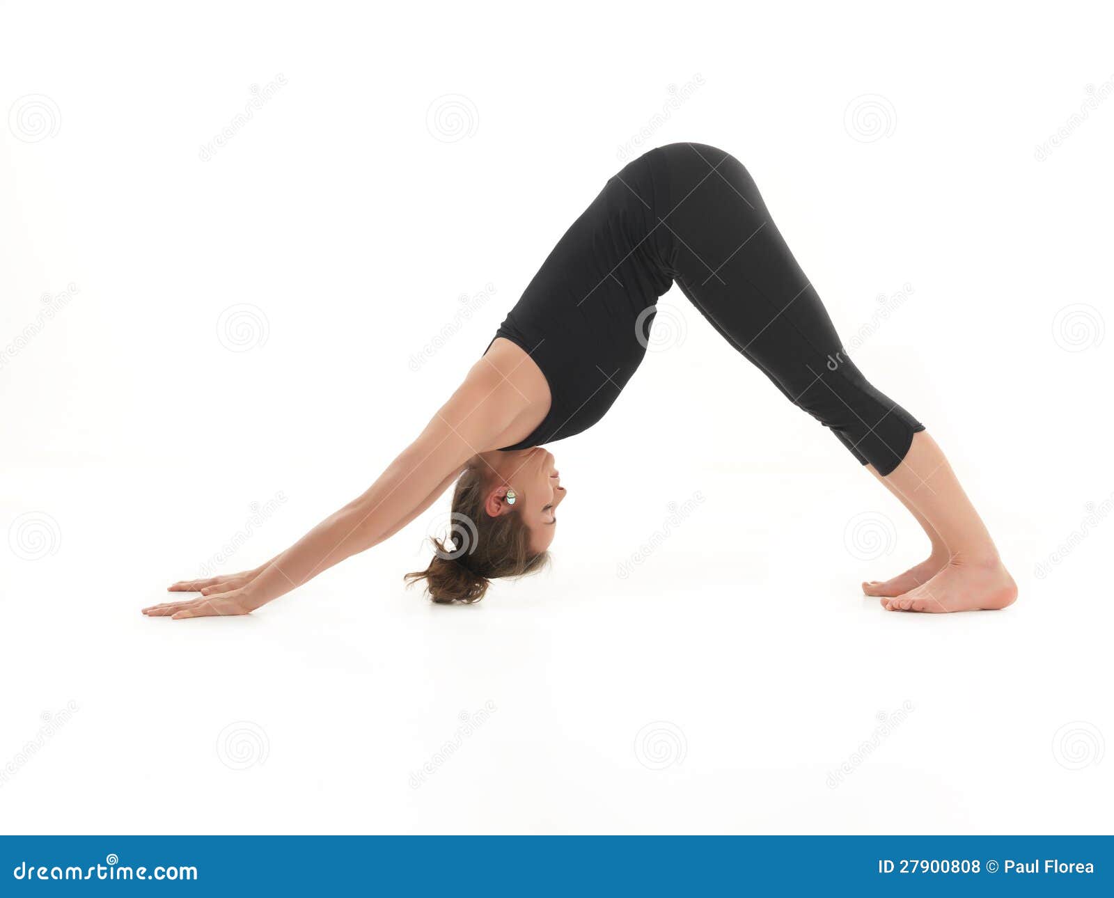 Stretching yoga posture stock photo. Image of center - 27900808