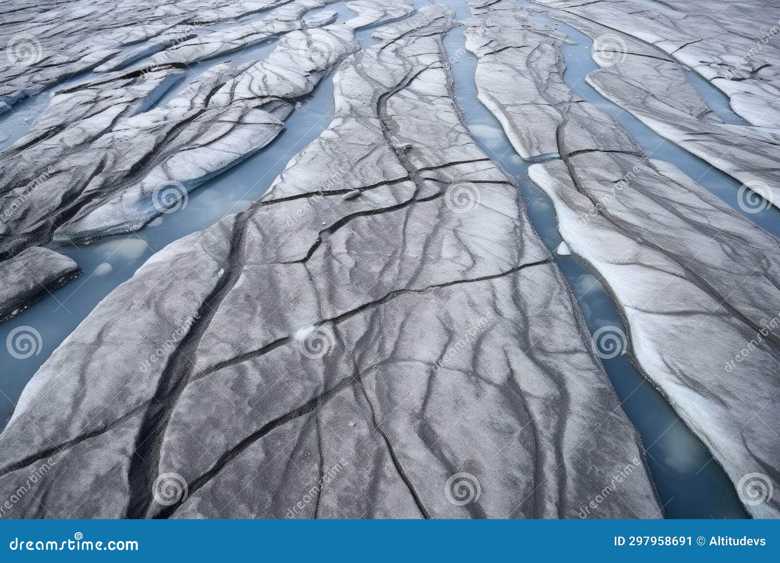 Striated Pattern on a Glaciers Surface Stock Image - Image of ...