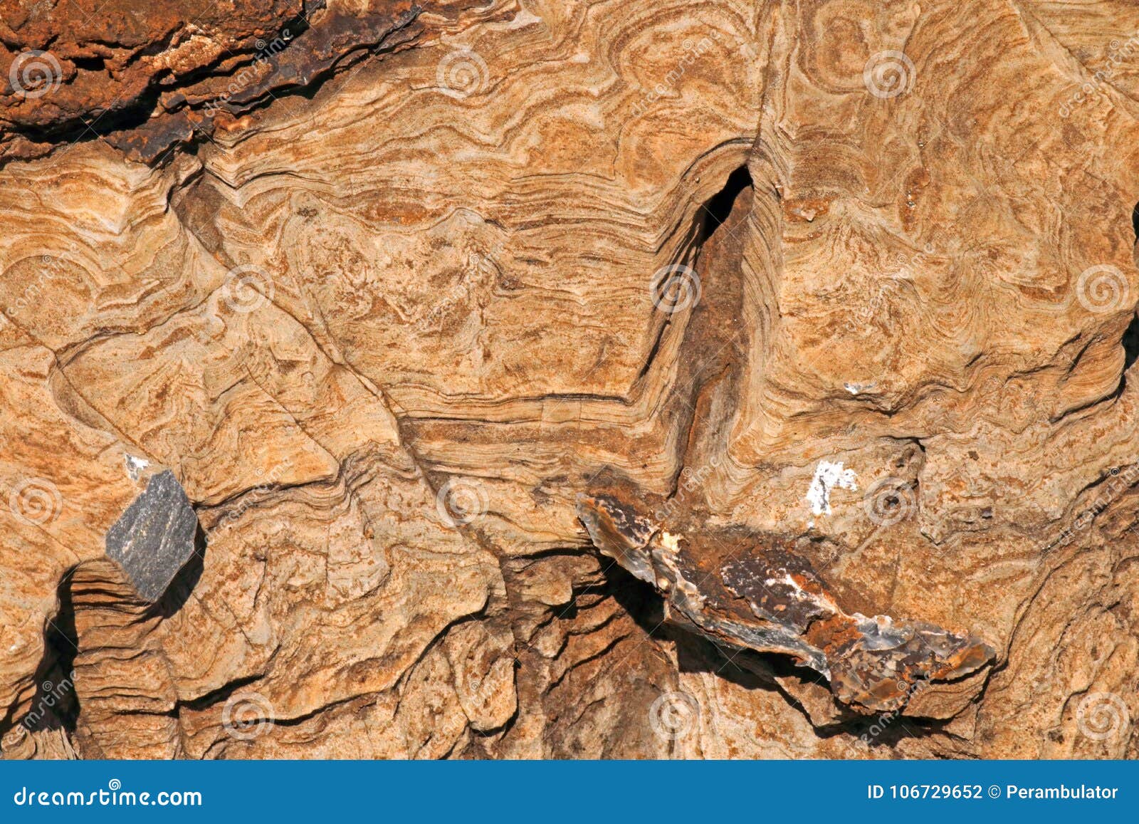 STRIATED ROCK FORMATION with CURVED LINES Stock Photo - Image of ...