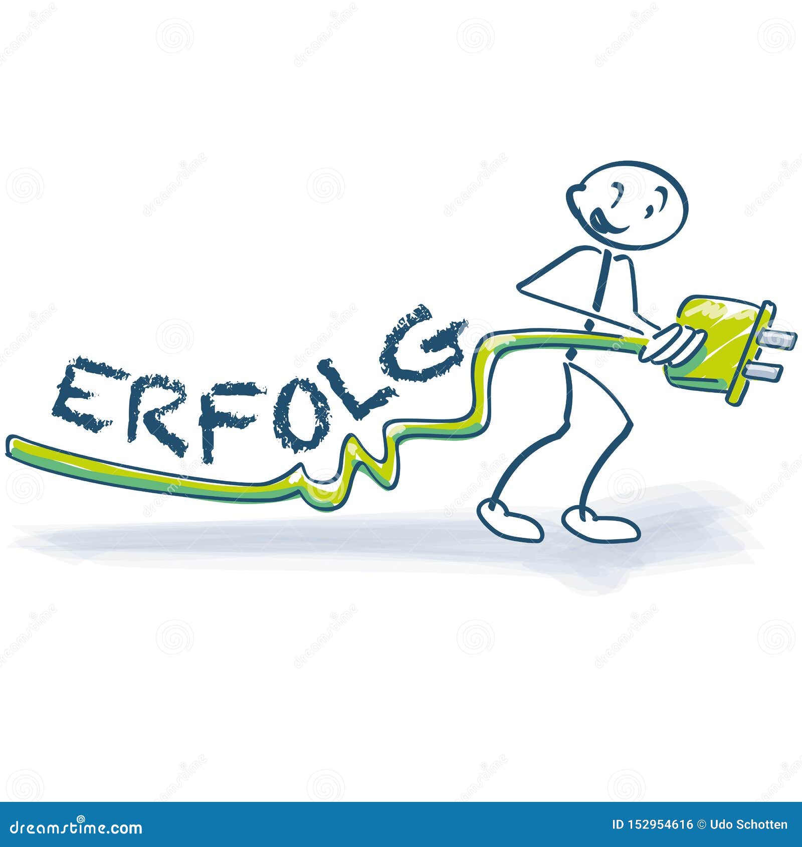 Stick Figures with a Power Plug with Energy and Success Stock Vector ...