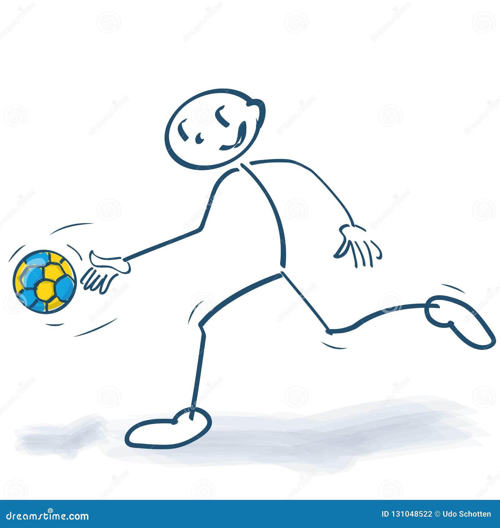 Stick Figure is Playing with a Handball Stock Vector - Illustration of ...